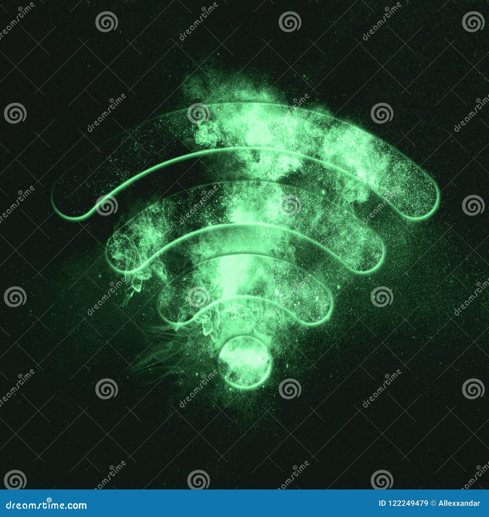 Sinal Dos Wi Fi Símbolo De Wi-Fi Símbolo Verde Ilustração Stock ...