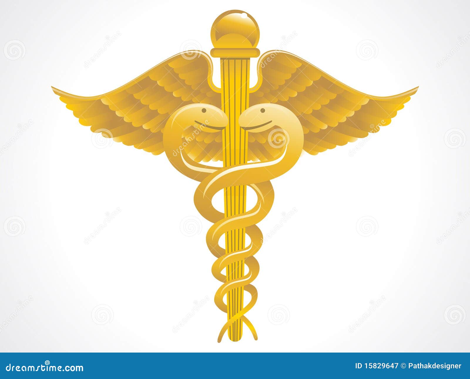 Sinal Dourado Abstrato Do Caduceus Ilustração do Vetor - Ilustração de ...