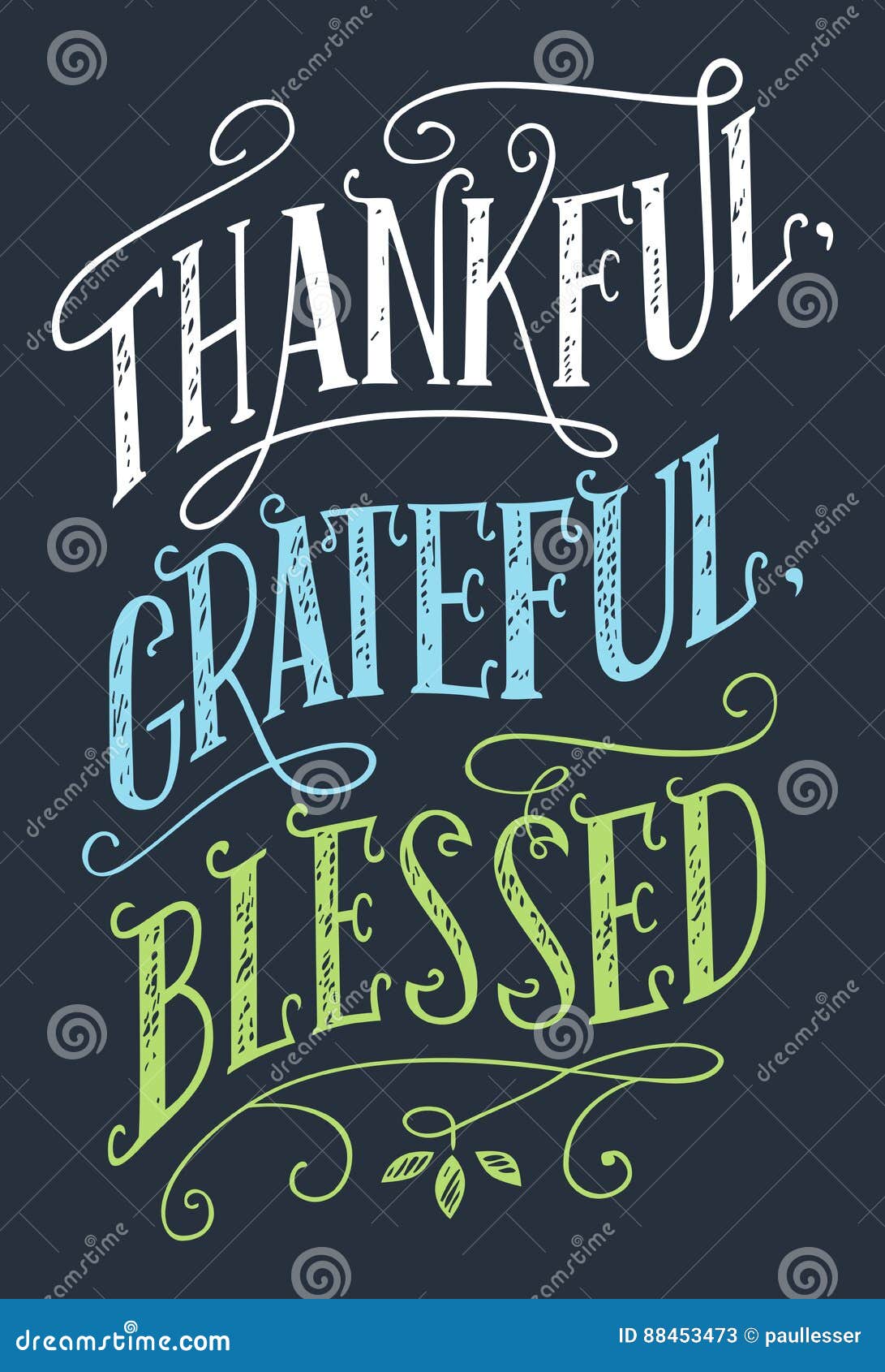 Sinal Home Grato, Grato, Abençoado Da Decoração Ilustração do Vetor ...