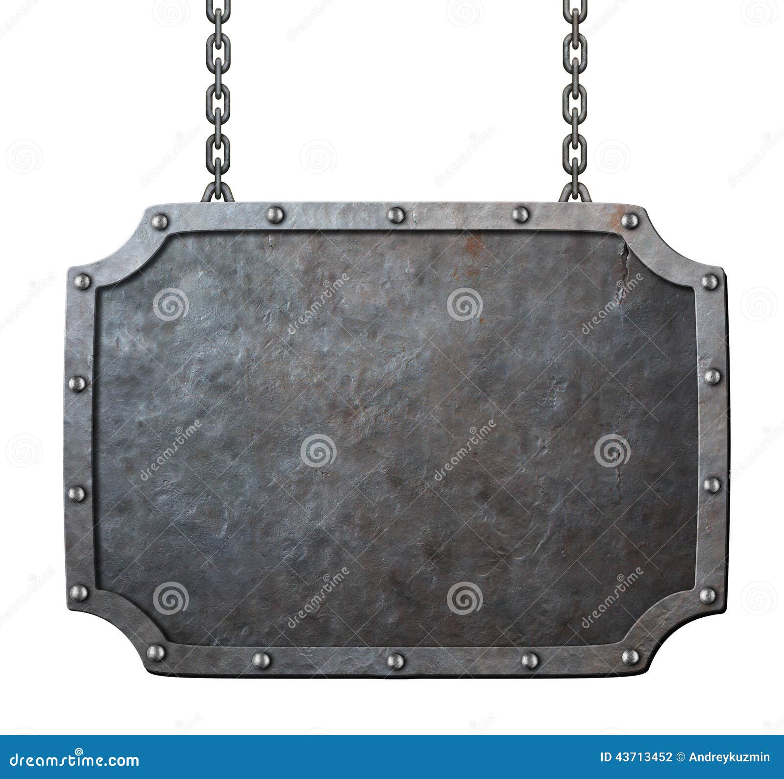 Sinal Ou Quadro Medieval Do Metal Com As Correntes Isoladas Foto de ...