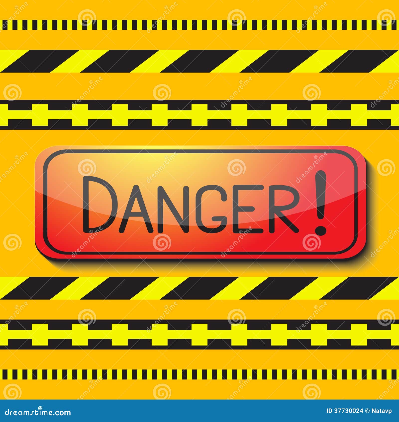 Sinal Que Diz O Perigo E a Fita Do Perigo. Ilustração do Vetor ...