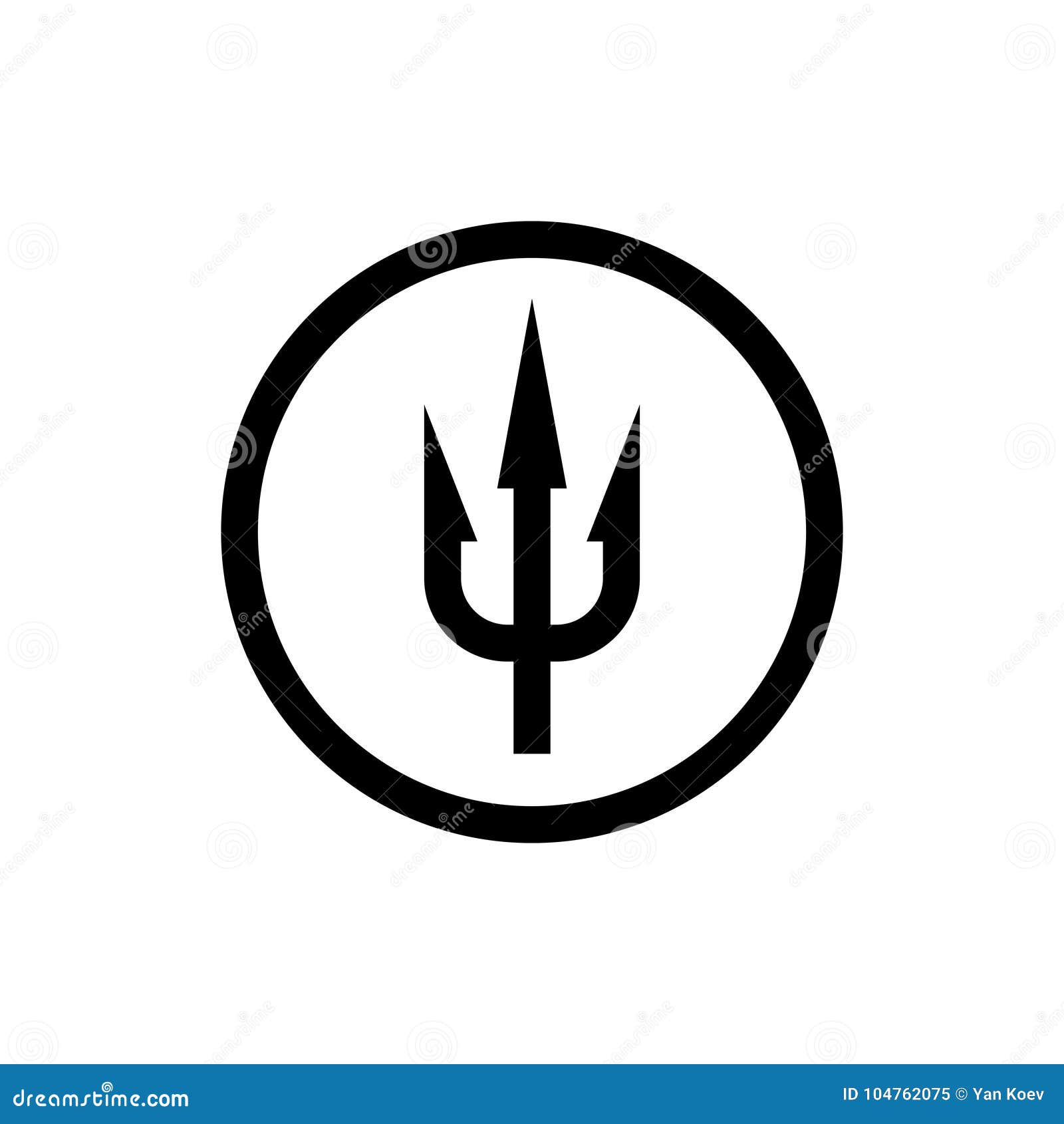 Sinal Simples Do Tridente Símbolo Preto Ilustração do Vetor ...