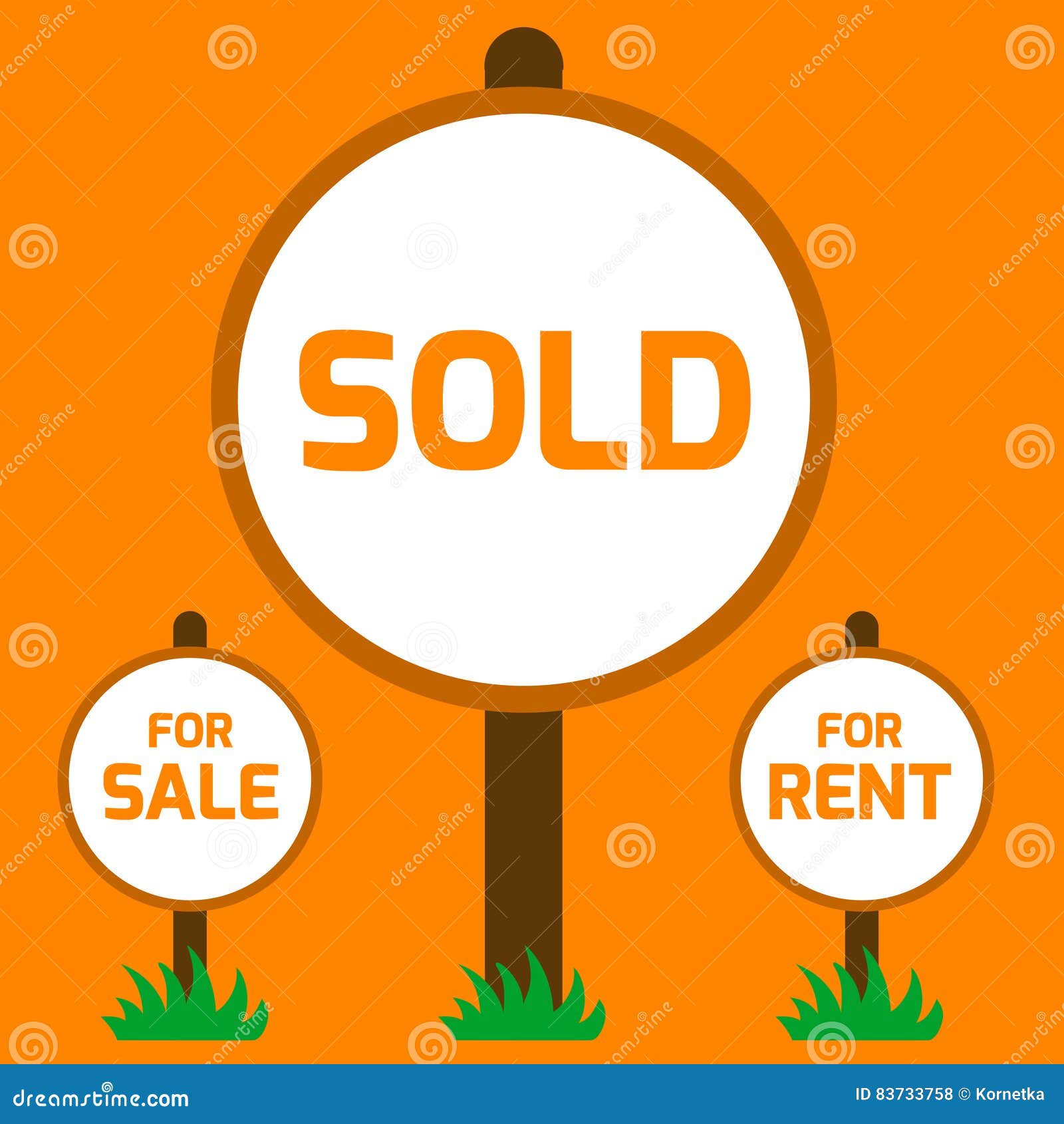 Sinal Vendido, Para a Venda Ilustração do Vetor - Ilustração de ...