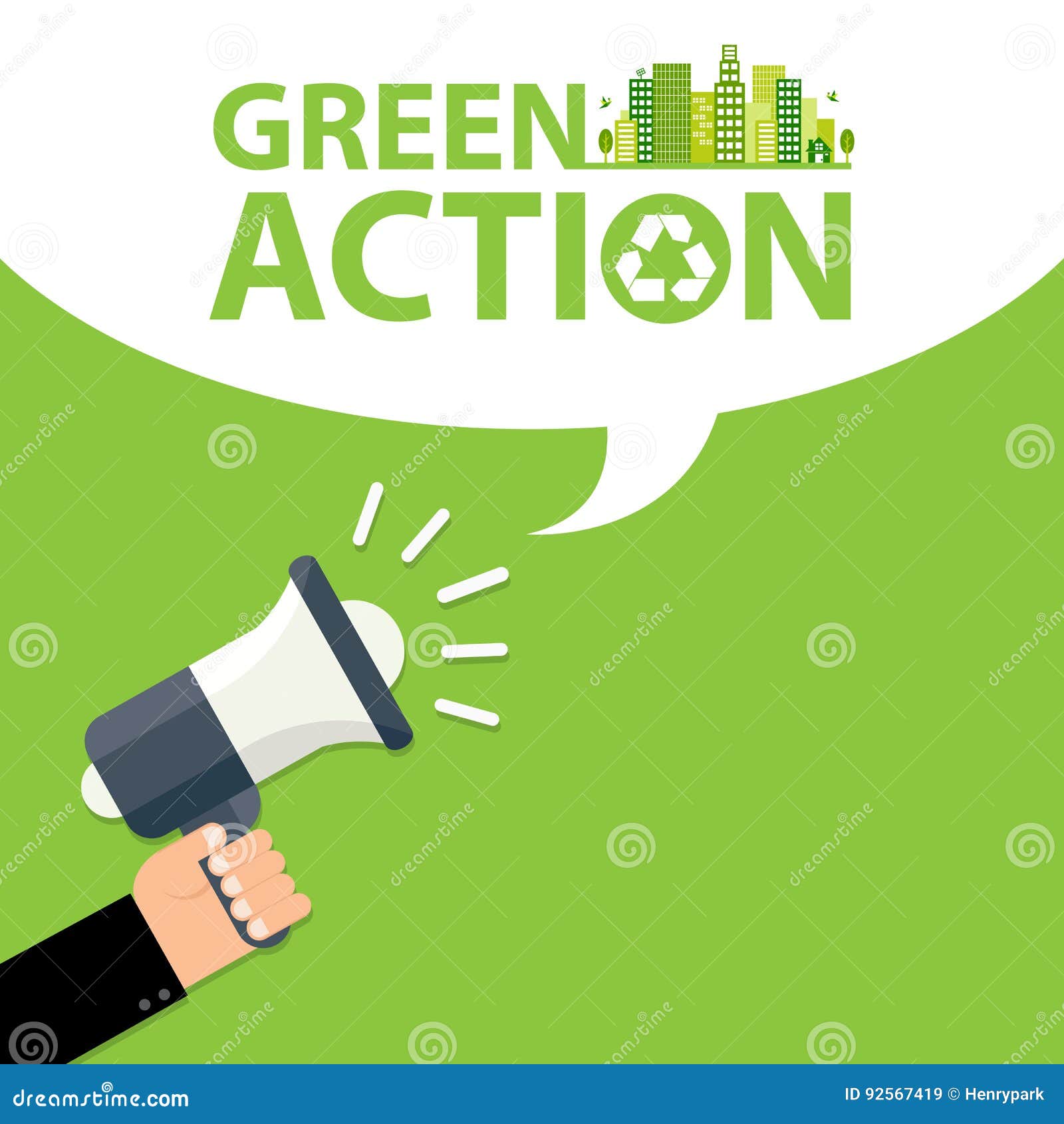 Sinal verde da ação ilustração do vetor. Ilustração de reciclagem ...