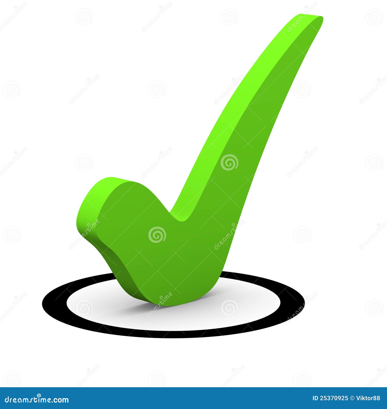 Sinal Verde No Checkbox Redondo Ilustração Stock - Ilustração de ...