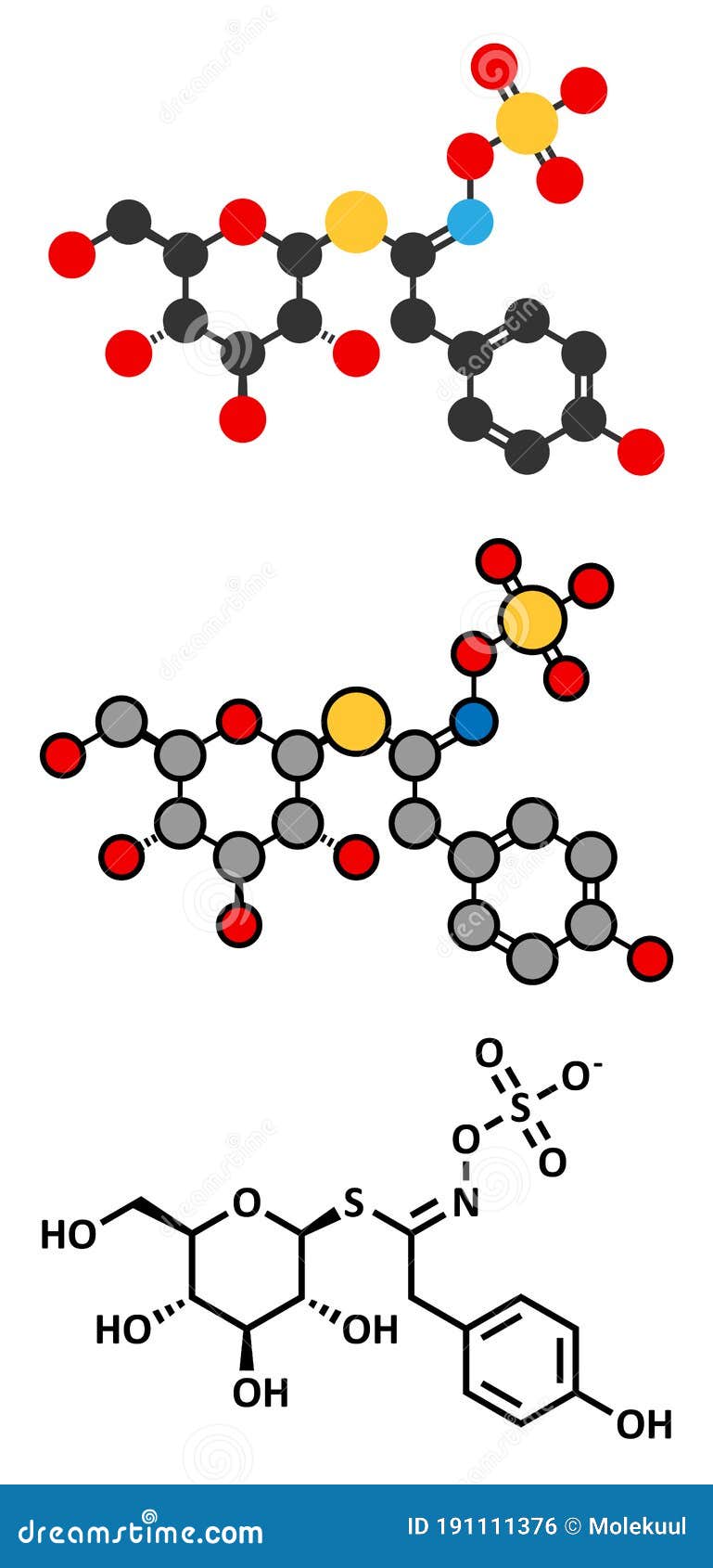 Sinalbin Glucosinolate Molecule. Present in Seeds of White Mustard ...