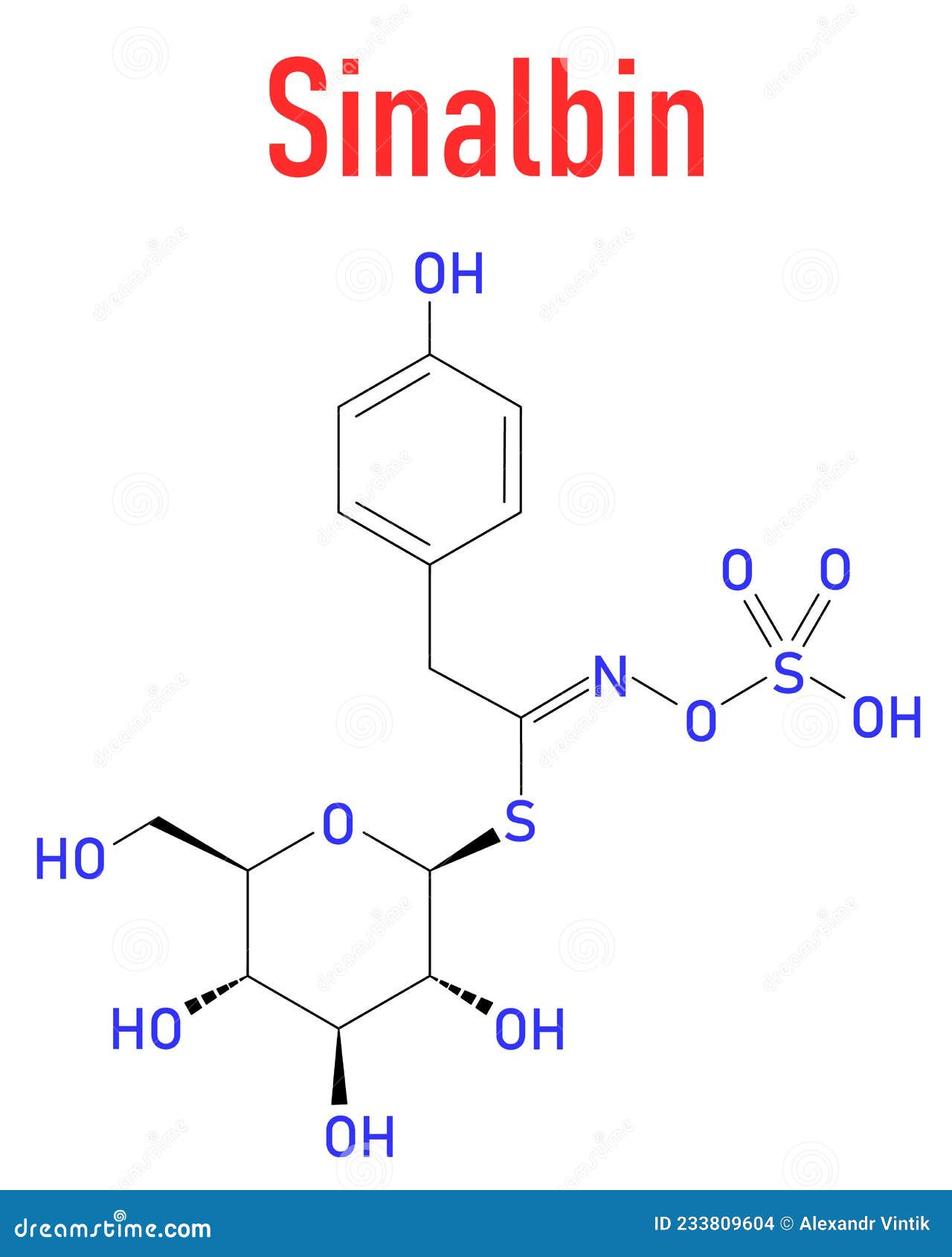 Sinalbin Glucosinolate Molecule. Skeletal Formula. Chemical Structure ...