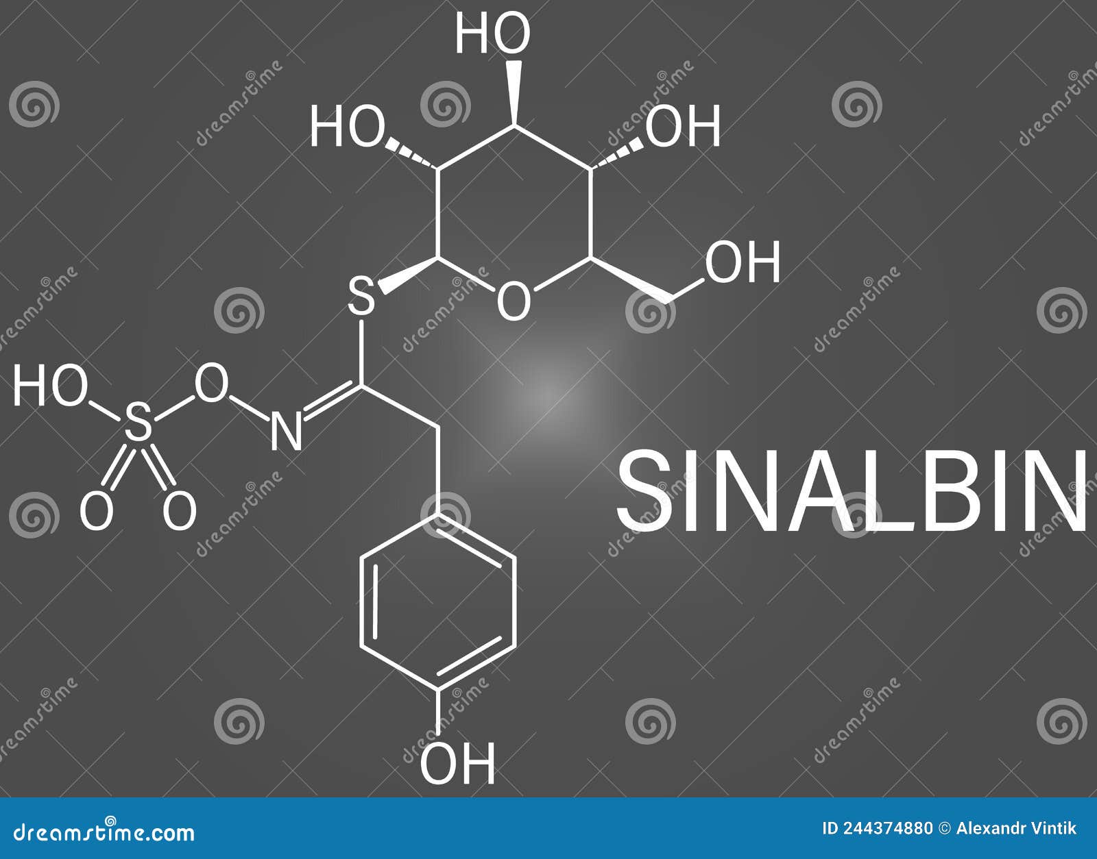 Sinalbin Molecule. Skeletal Formula. Stock Vector - Illustration of ...