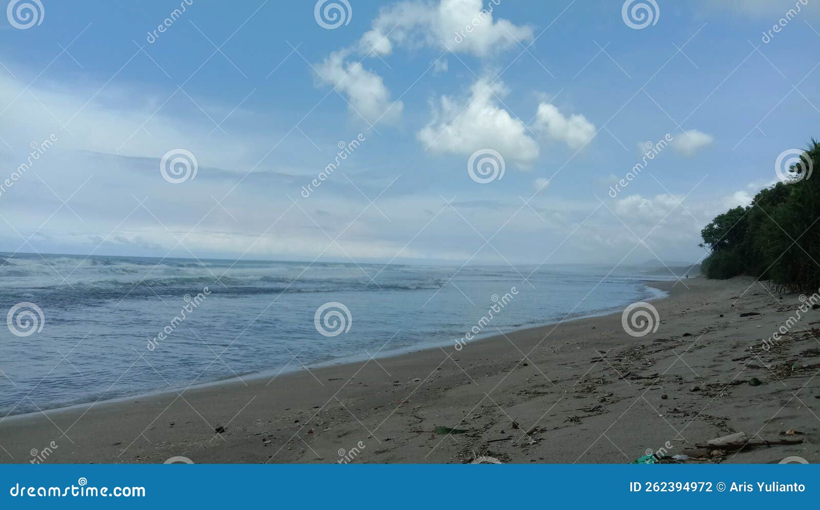 The Sindangkerta Beach at Morning Stock Photo - Image of water, wind ...