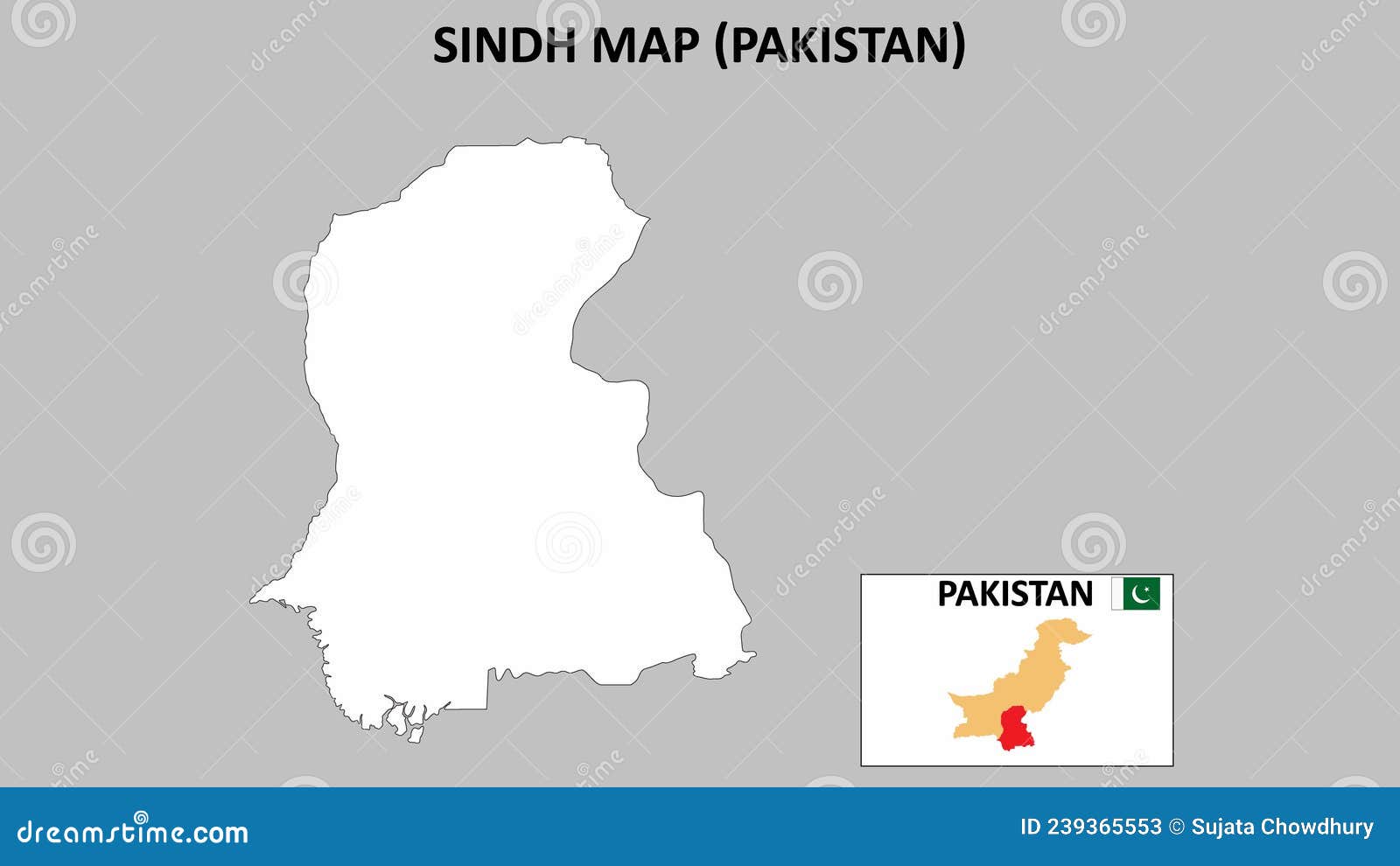 Sindh Map. Sindh Map Pakistan With White Background And Line Map ...