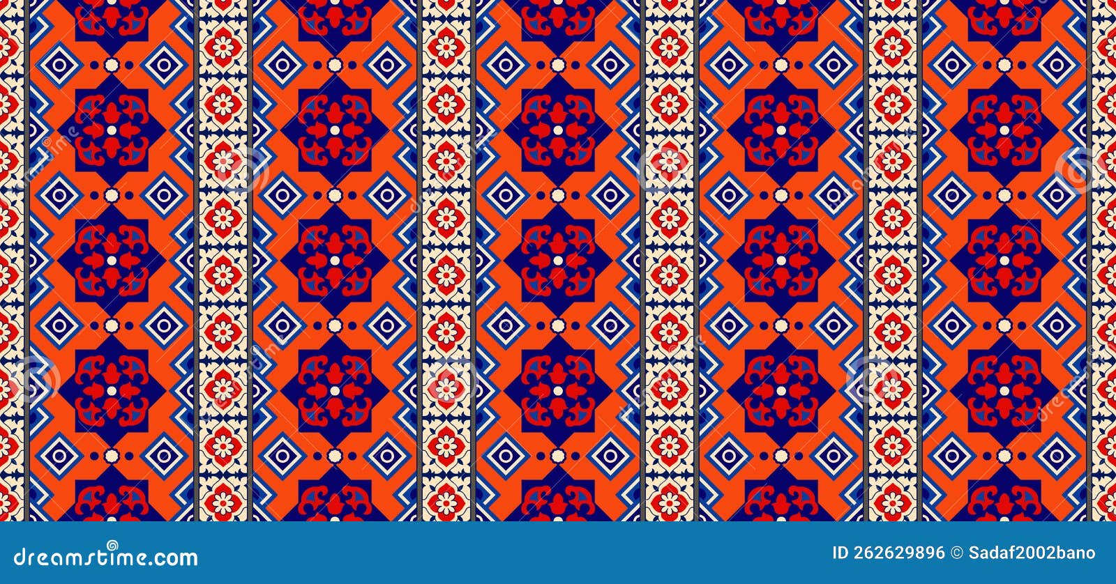Sindhi Colourful Red Ajrak Pattern, Vector Illustration. Sindhi Red ...