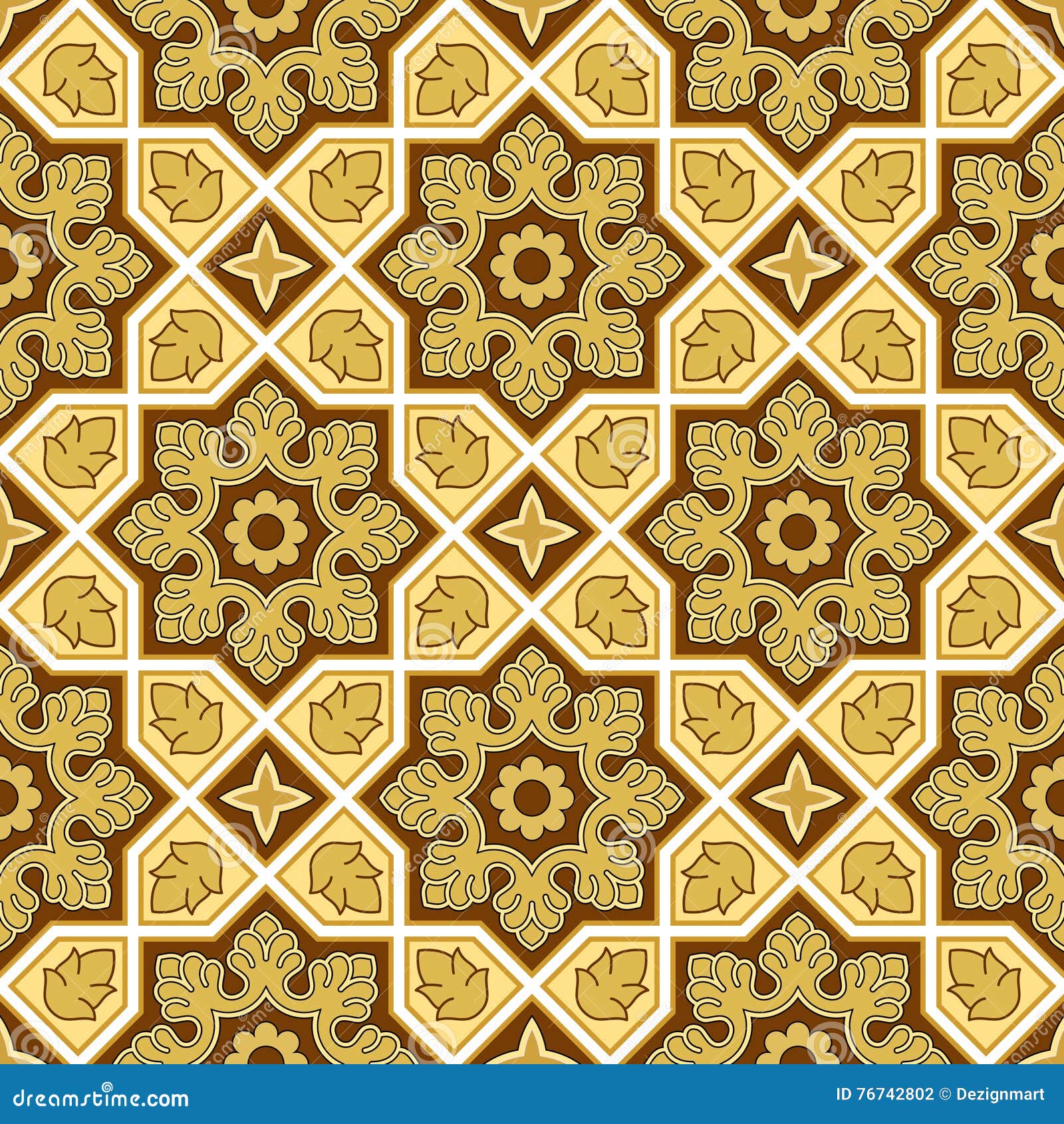 Sindhi Traditional Pattern Background, Golden Wallpaper Stock Vector ...