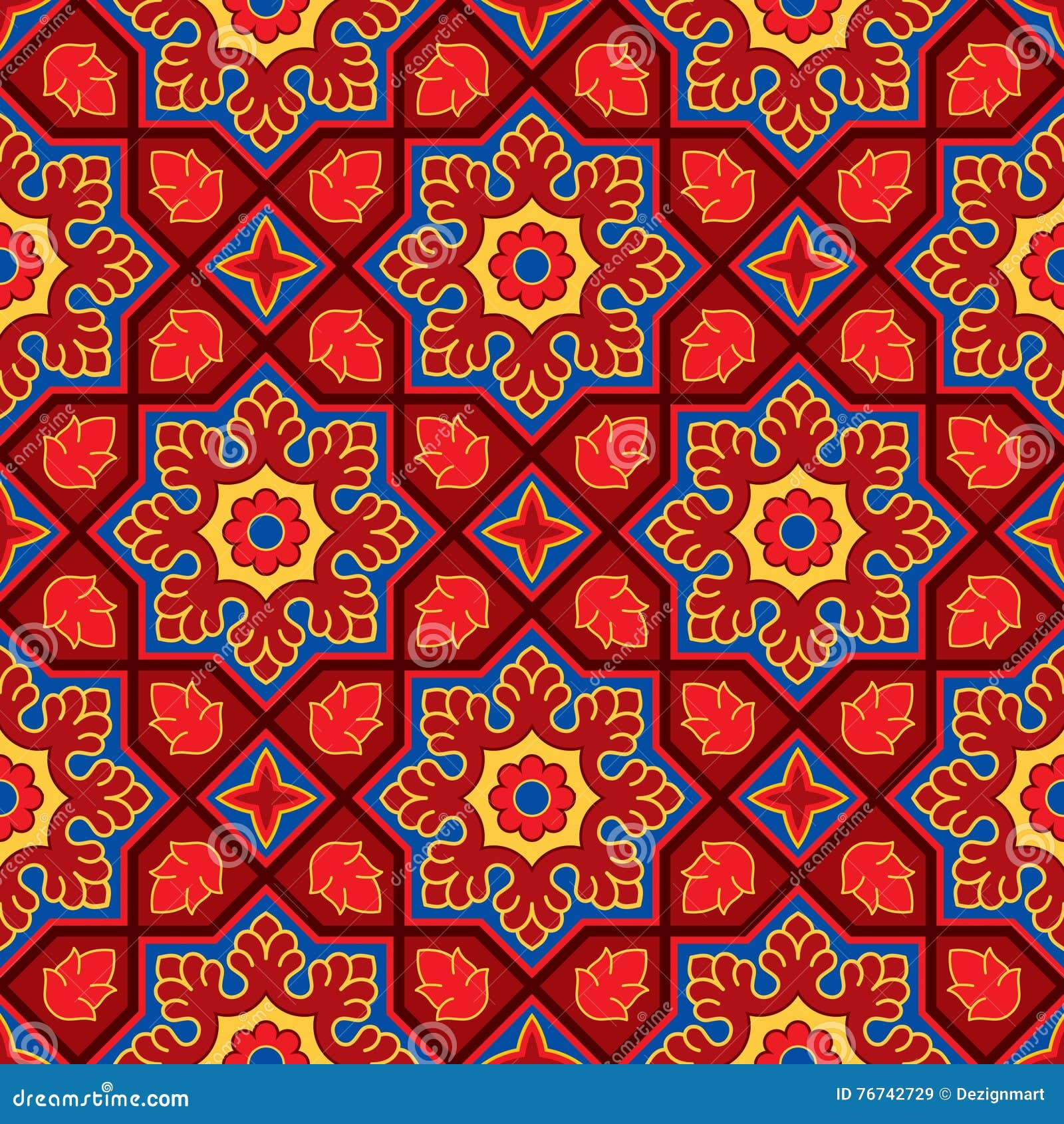Sindhi Traditional Pattern Background, Red & Blue Wallpaper Stock ...