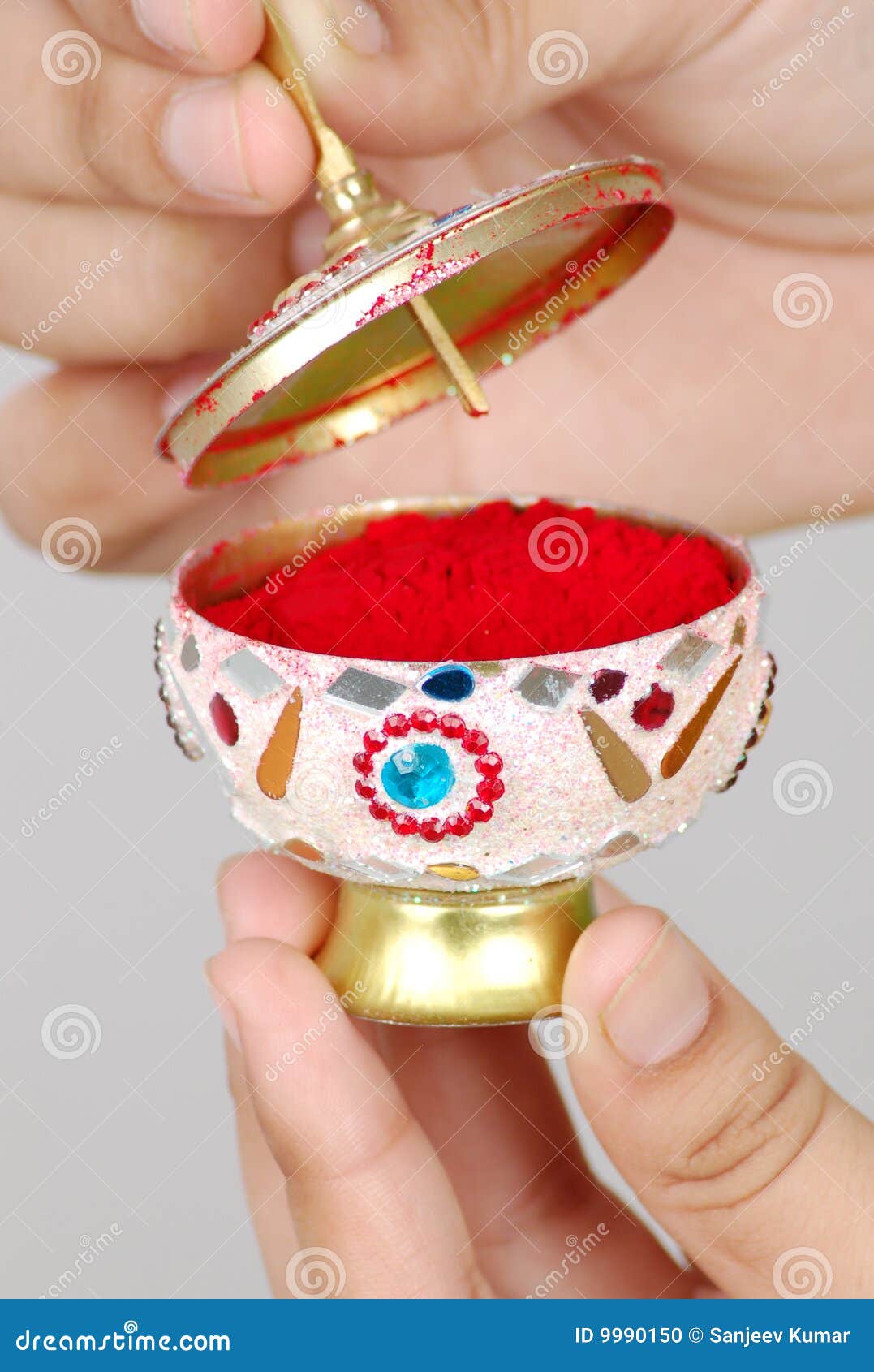 Sindoor box stock photo. Image of golden, indoor, indoors - 9990150