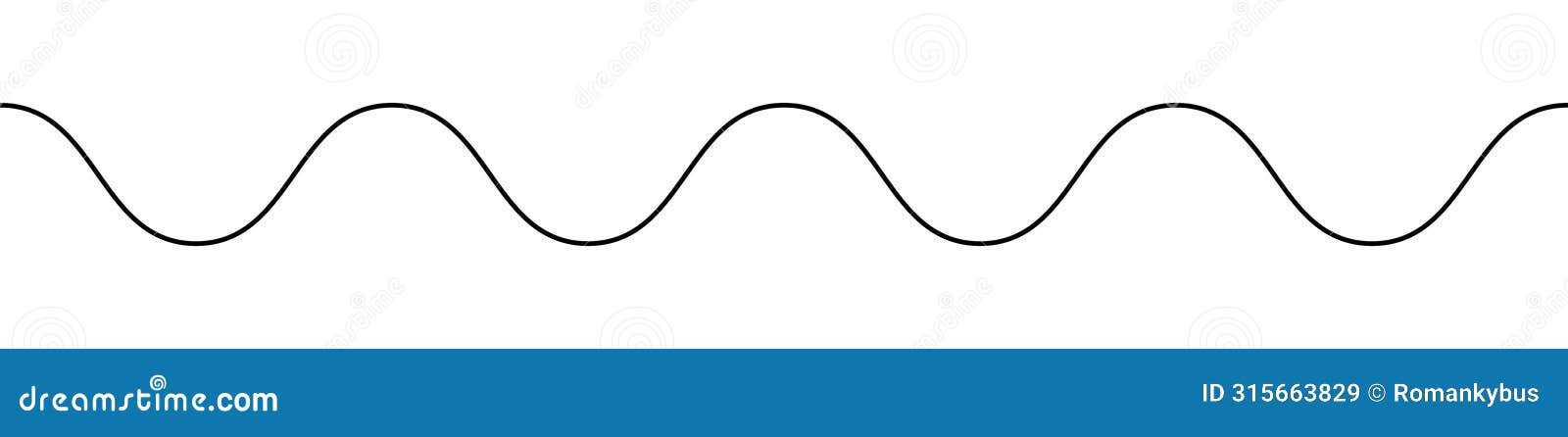 Sine Wave, Black and White Sinusoidal Line Sinusoid - Vector Seamless ...