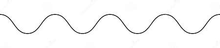 Sine Wave, Black and White Sinusoidal Line Sinusoid - Vector Seamless ...
