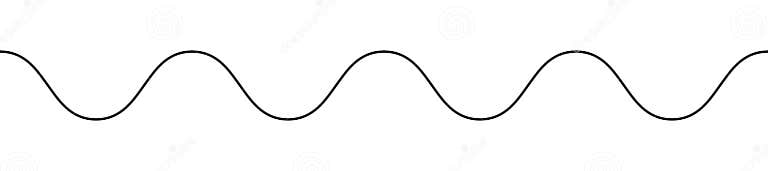 Sine Wave, Black and White Sinusoidal Line Sinusoid - Vector Seamless ...