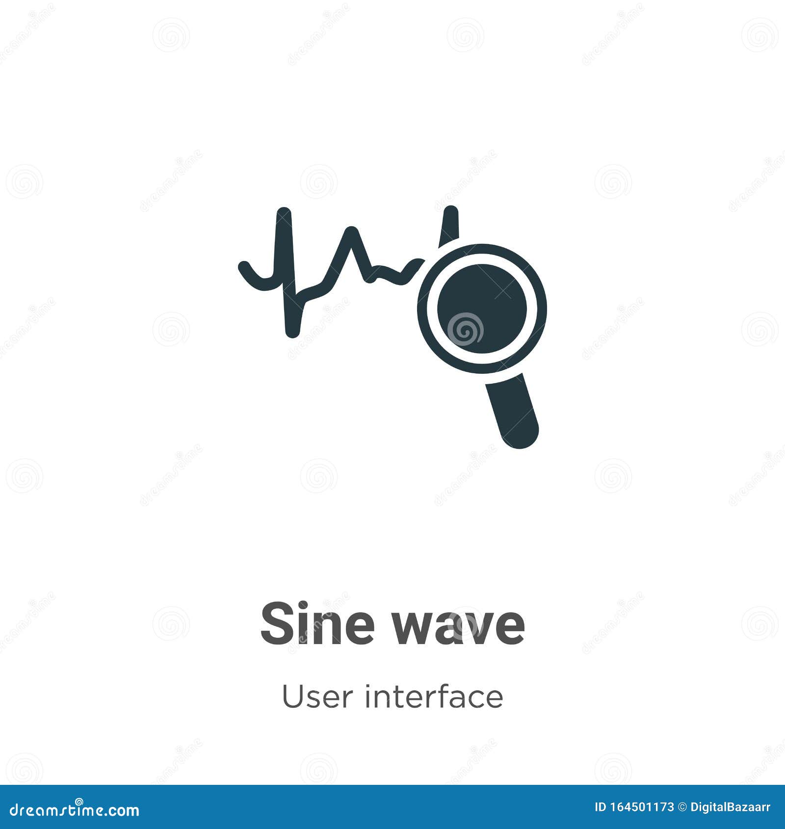 Sine Wave Vector Icon on White Background. Flat Vector Sine Wave Icon ...
