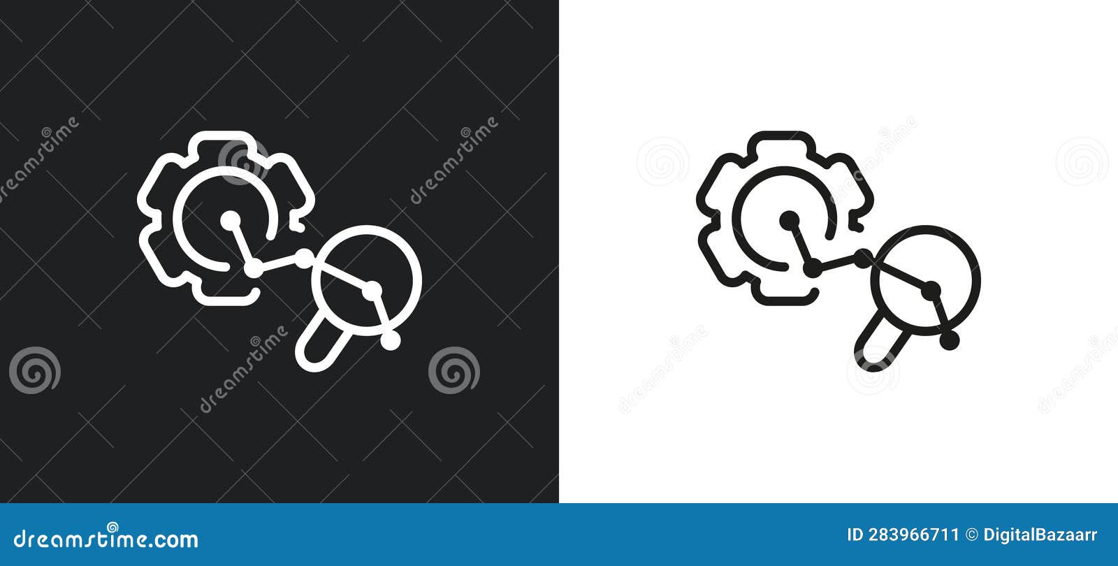 Sine Waves Analysis Outline Icon in White and Black Colors. Sine Waves ...