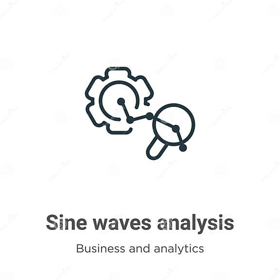Sine Waves Analysis Outline Vector Icon. Thin Line Black Sine Waves ...