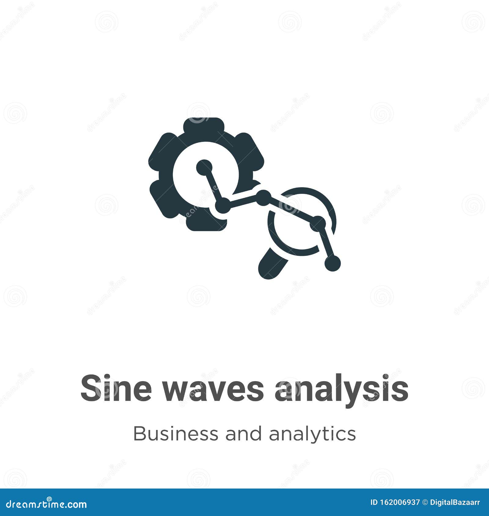 Sine Waves Analysis Vector Icon on White Background. Flat Vector Sine Waves Analysis Icon Symbol ...