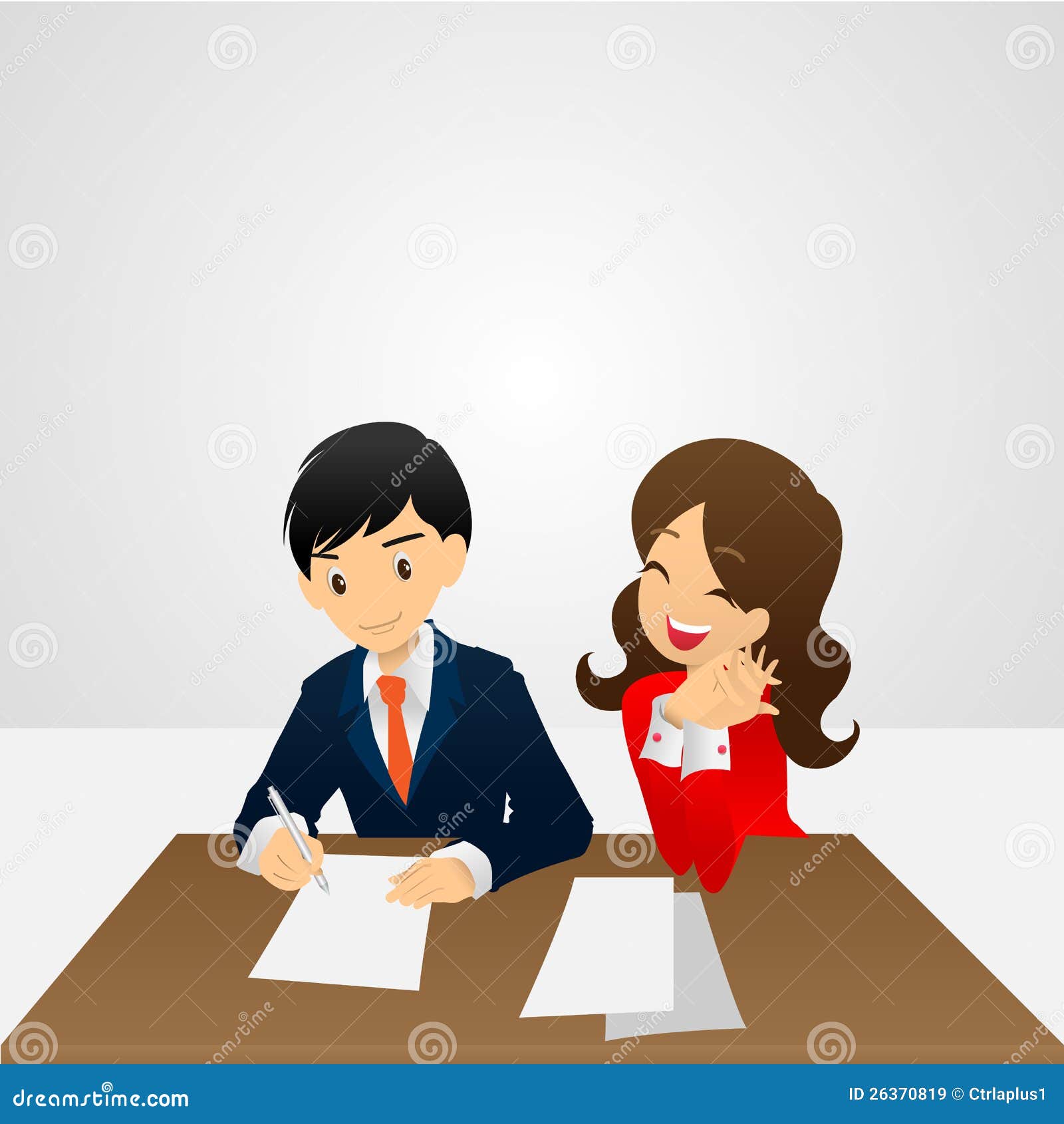 Sing contract stock vector. Illustration of cartoon, caucasian - 26370819