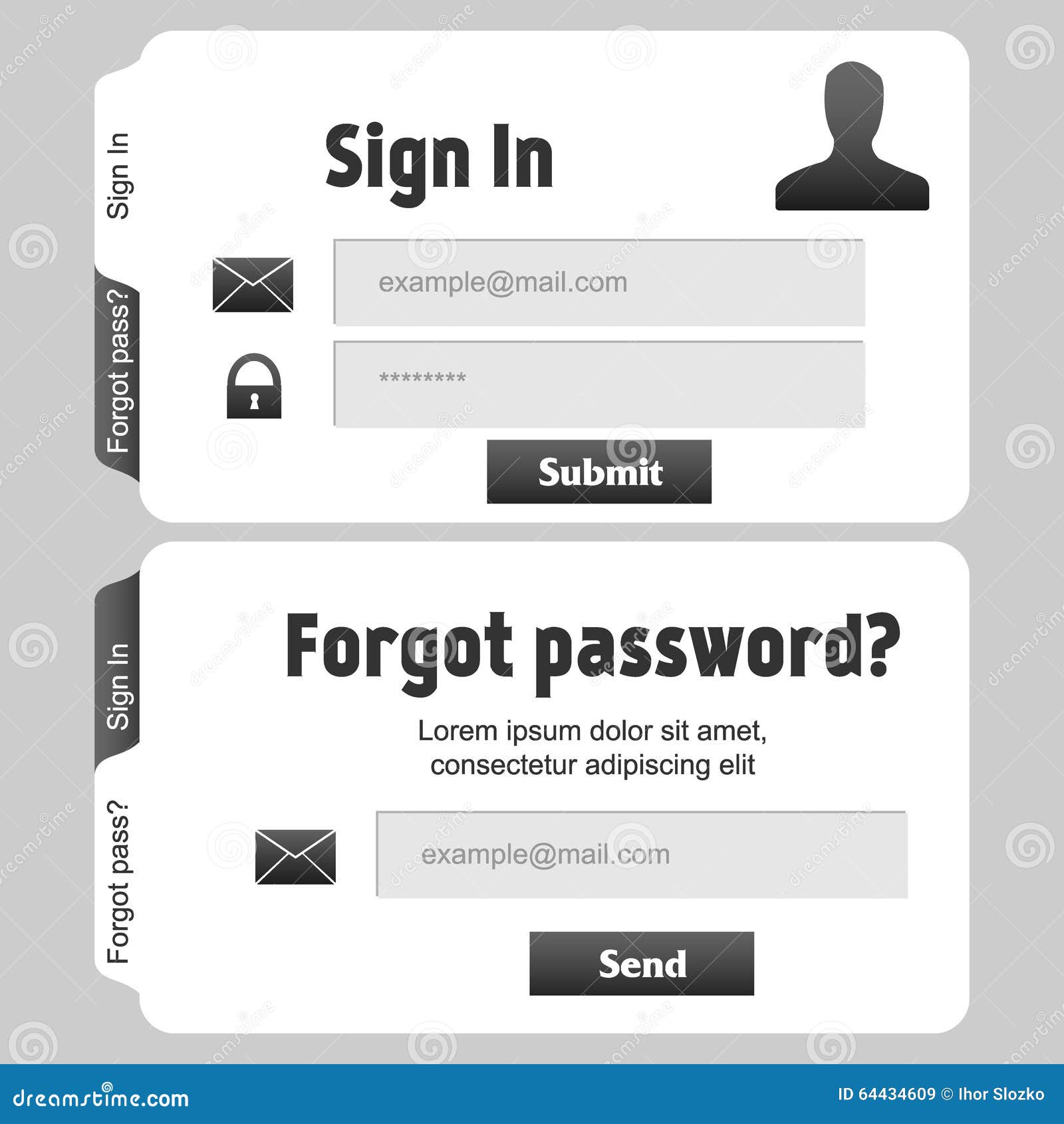 Sing in and Forgot Password Website Form Stock Vector - Illustration of ... Sing in and Forgot Password Website Form Stock Vector - Illustration of ...