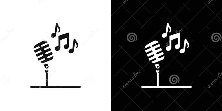 Sing Icon Flat Vector Set Outline Stock Vector - Illustration of ...