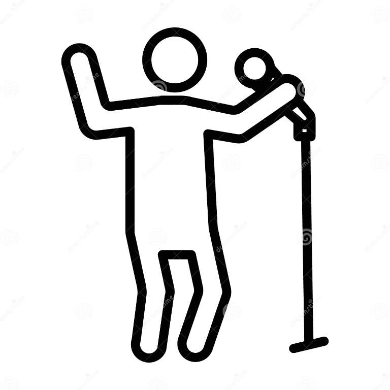 Sing Icon Linear Logo Mark in Black and White Stock Vector ...