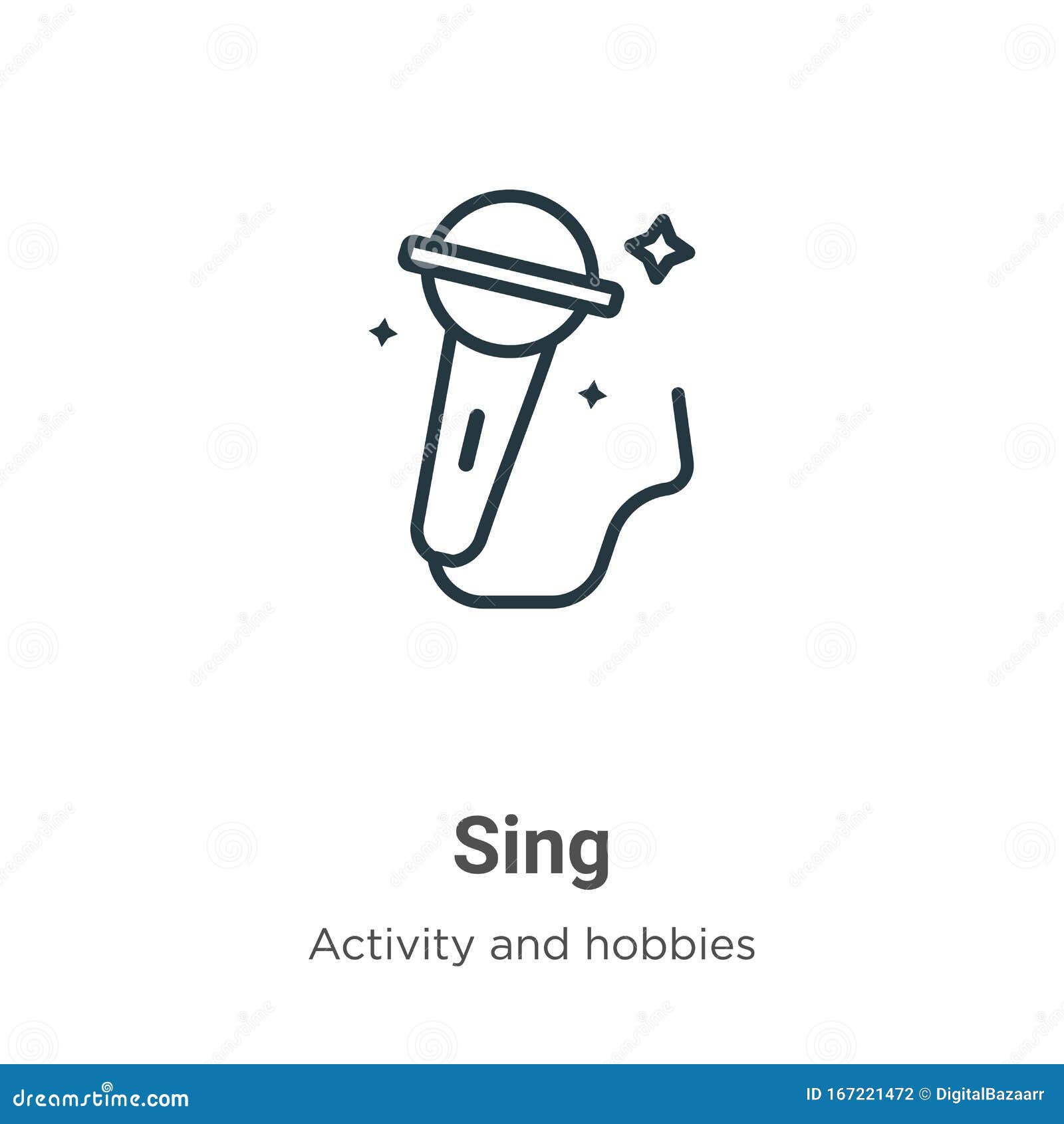 Sing Outline Vector Icon. Thin Line Black Sing Icon, Flat Vector Simple ...