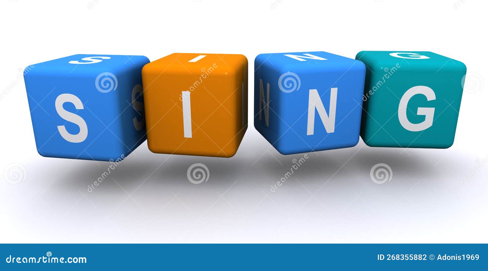 Sing word block on white stock illustration. Illustration of children ...