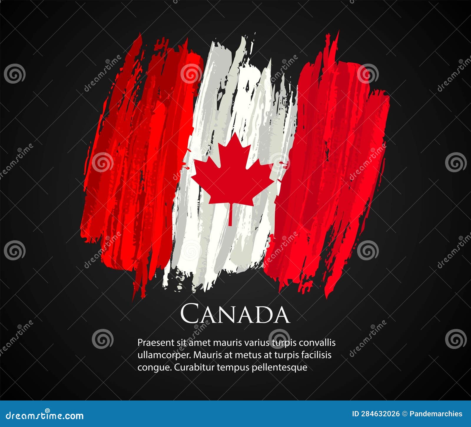 Vector Template Illustration Canada Flag North America Country Red ...