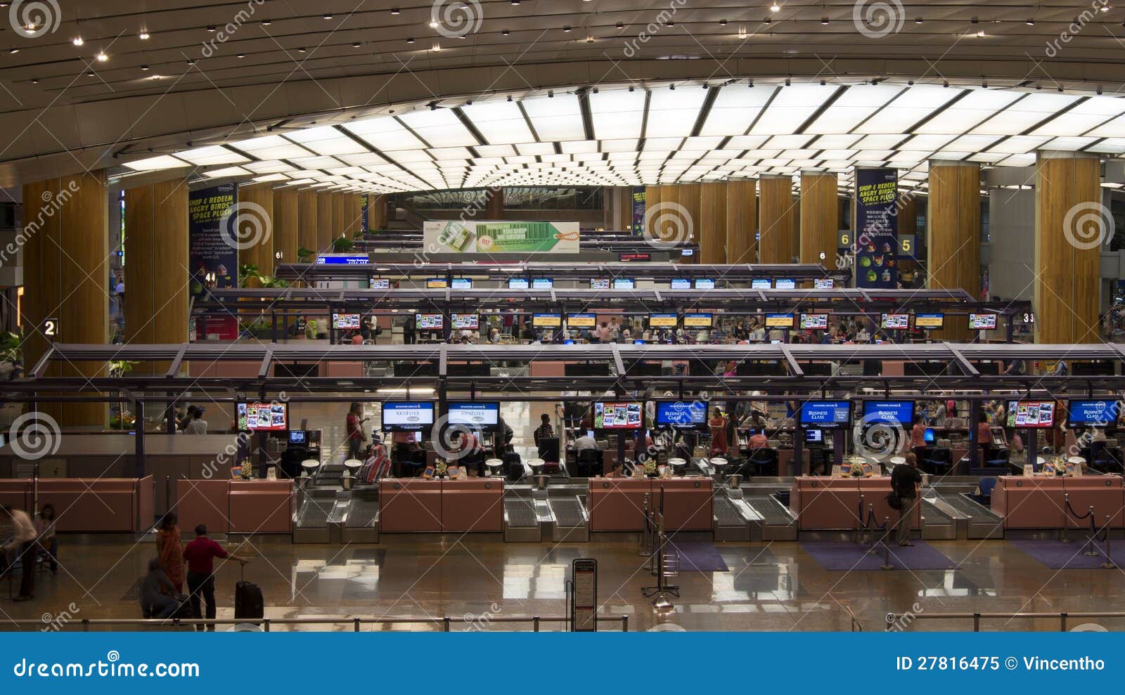 Singapore Airport Terminal Check-in Counters Editorial Image - Image of ...