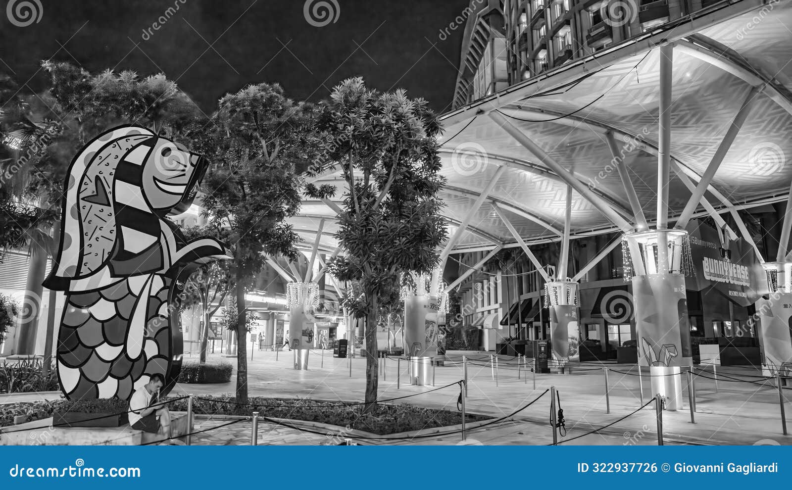 Singapore - August 19, 2023: Exterior Night View of Sentosa Resorts ...