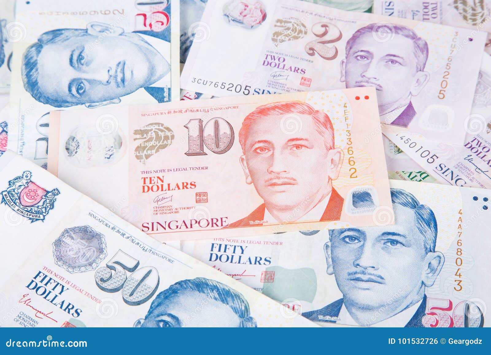 Singapore Banknotes Dollars Stock Photo - Image of banknote, number ...