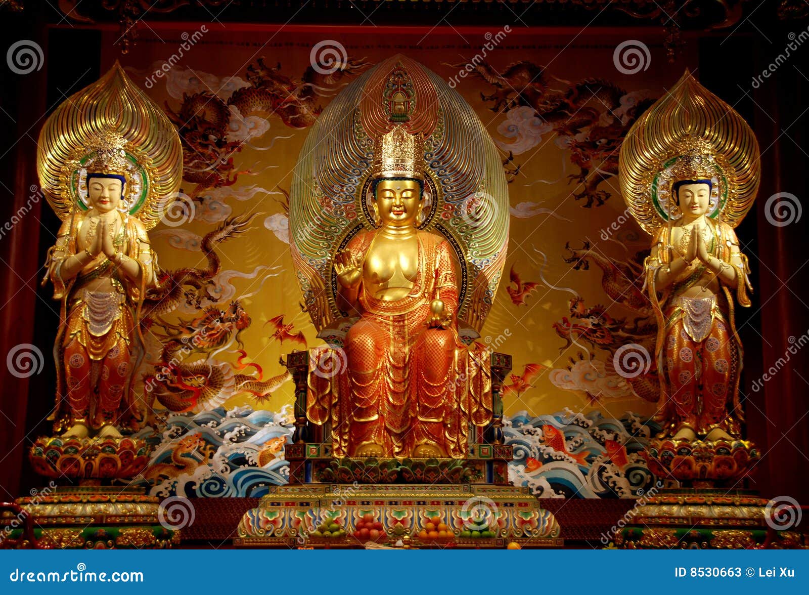 Singapore: Buddhas at Buddha Tooth Relic Temple Stock Image - Image of ...