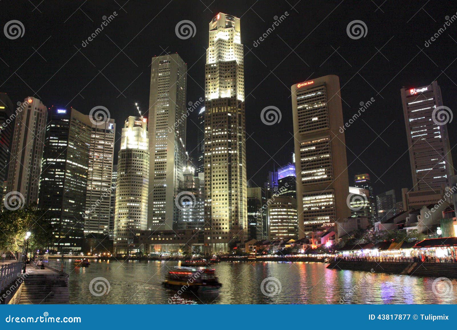 Singapore CBD and Boat Quay Editorial Photography - Image of apartment ...