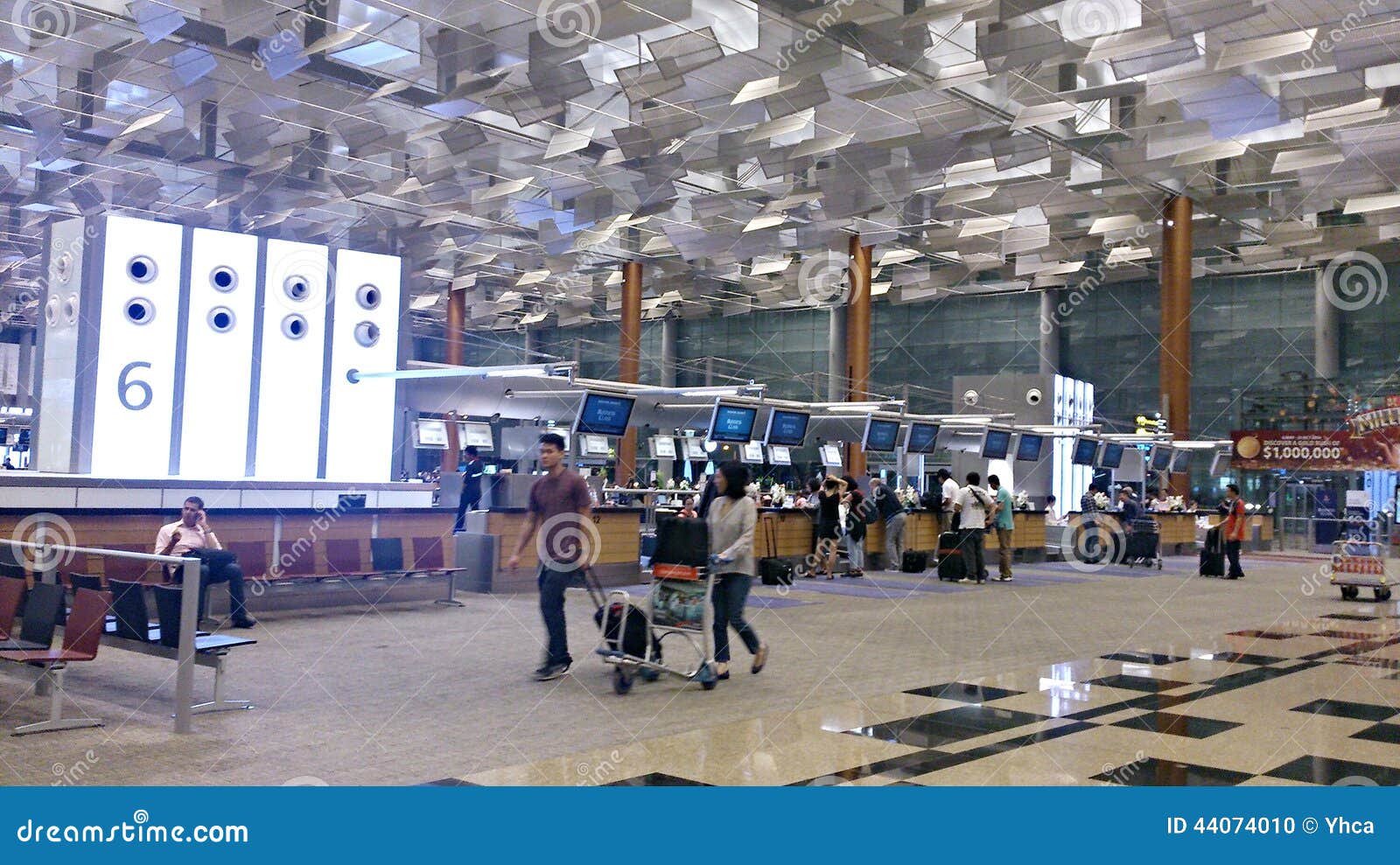 Singapore Changi Airport Check in Counters Editorial Image - Image of ...