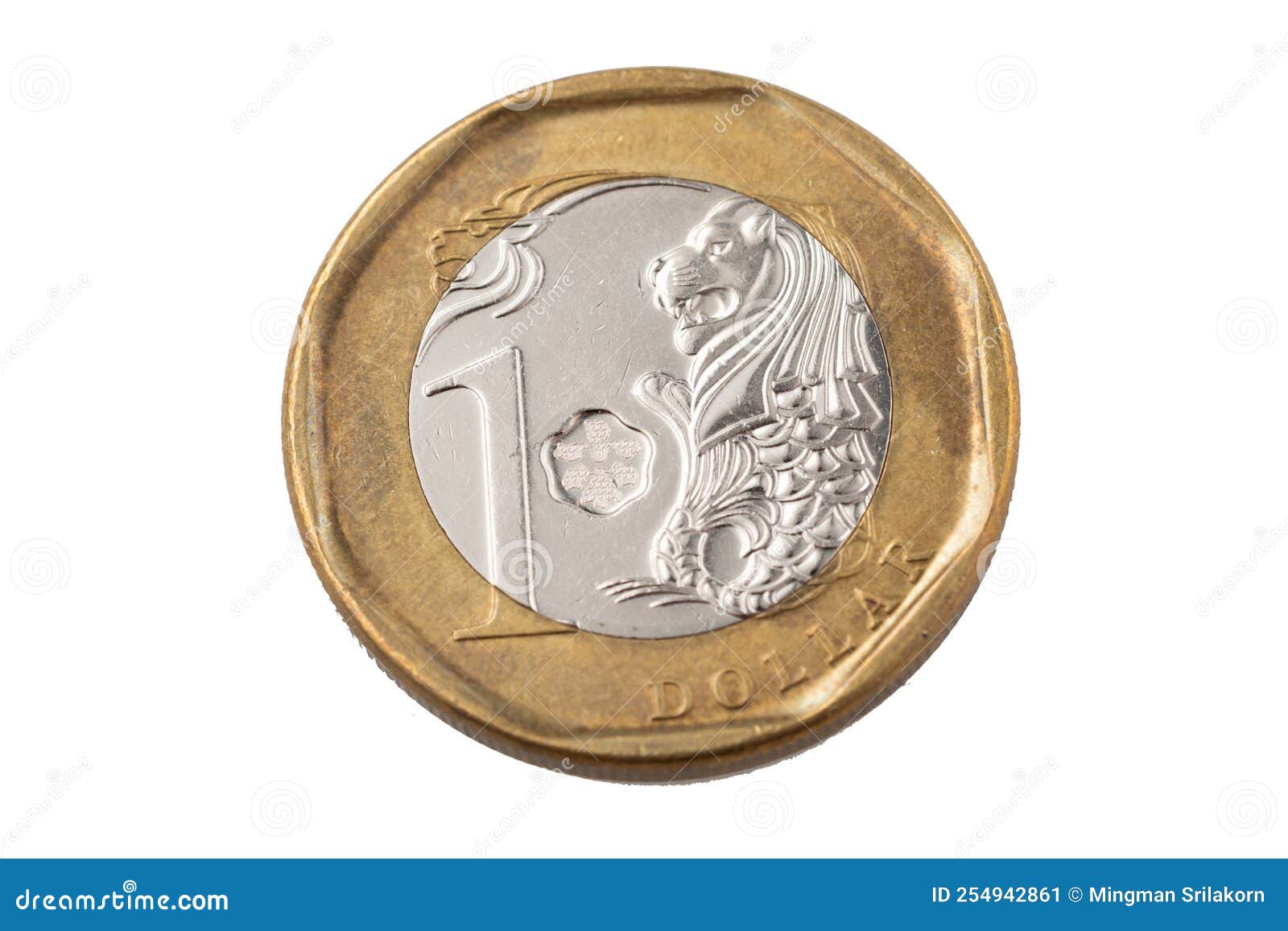 Singapore Coin Worth 1 Dollar Illustration Stock Image - Image of ...