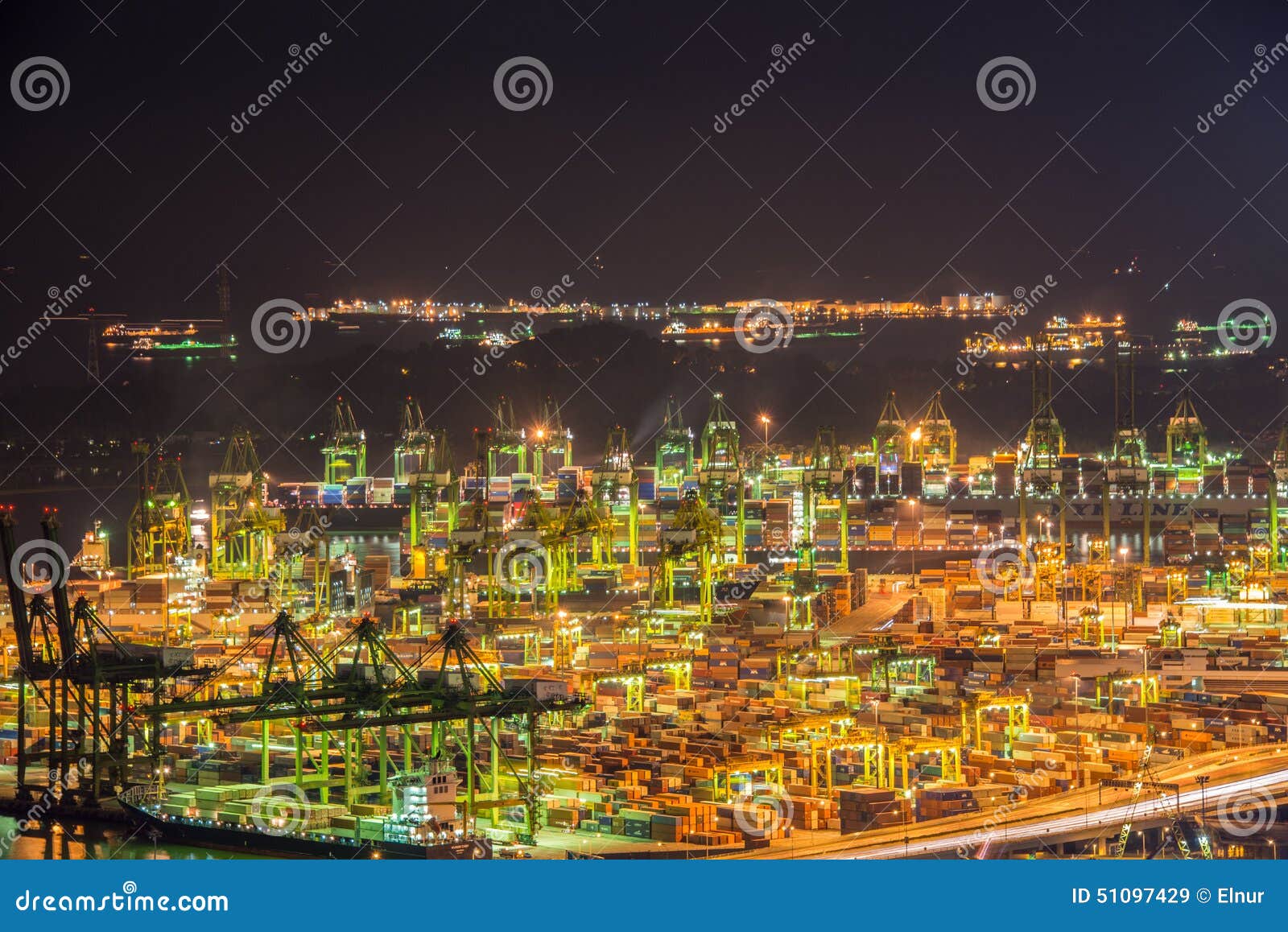 Singapore Port From Sentosa Island Editorial Image | CartoonDealer.com ...