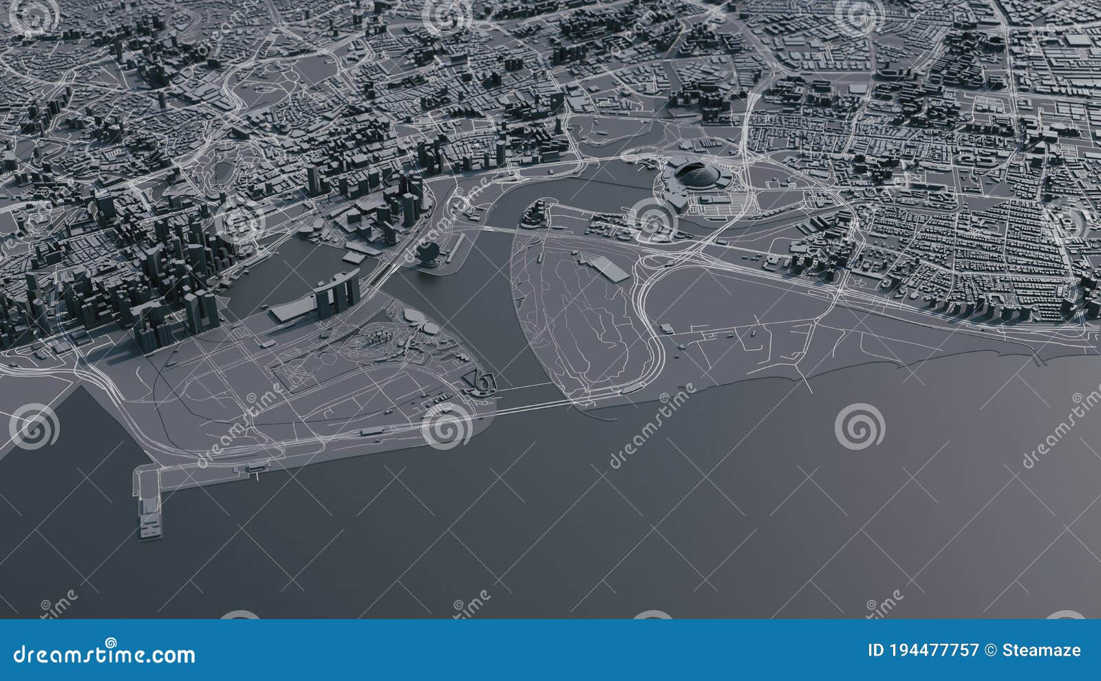 Singapore 3d map. stock illustration. Illustration of architecture ...