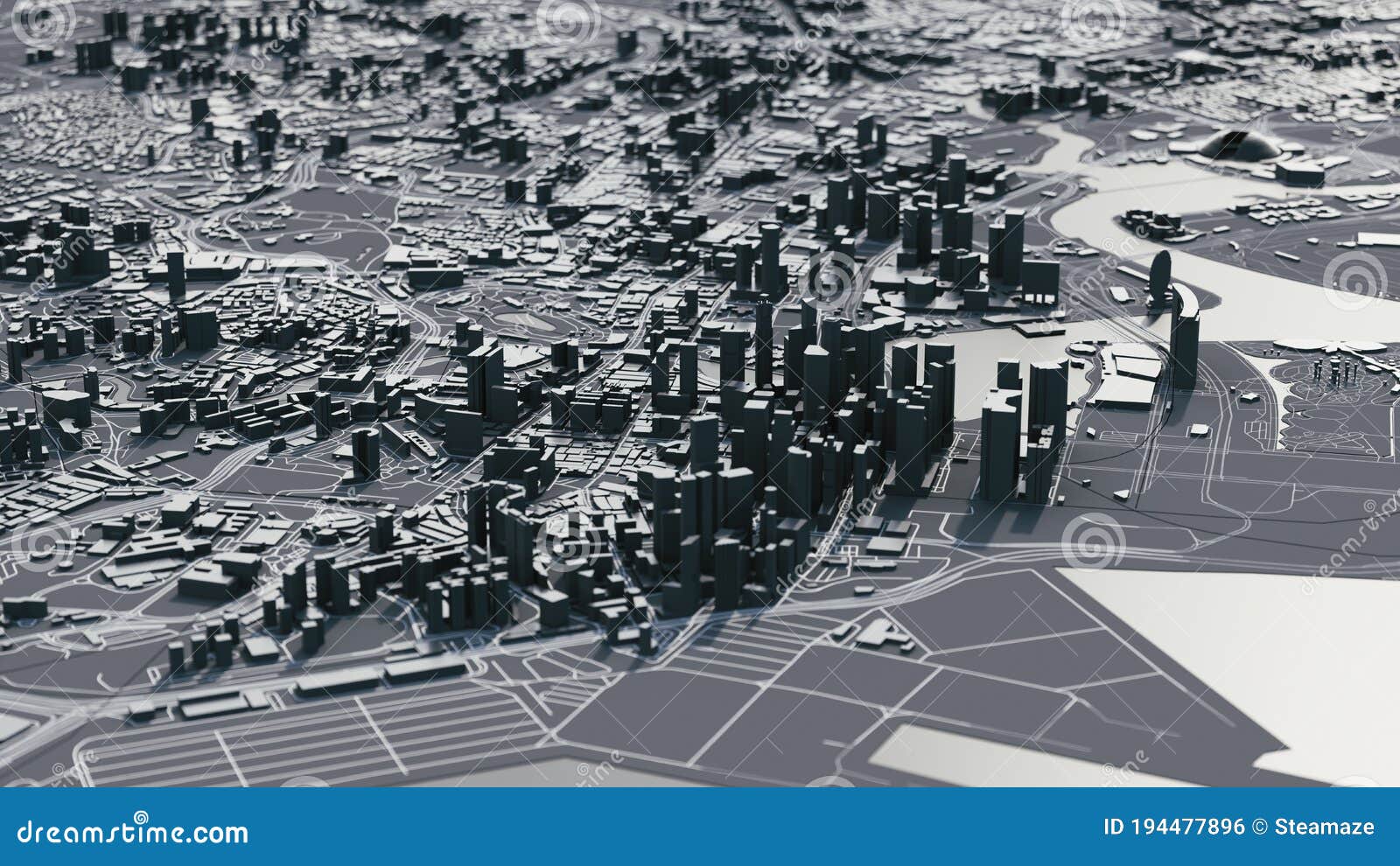 Singapore 3d map. stock illustration. Illustration of river - 194477896