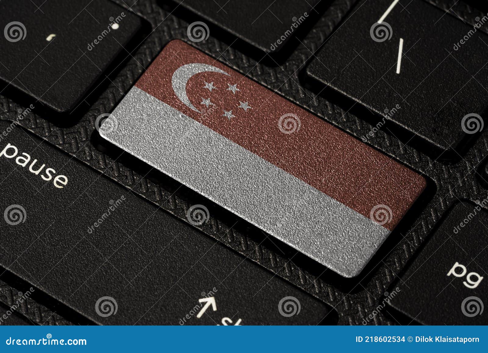 Singapore Flag Print Screen on Laptop Computer Keyboard Stock Photo ...