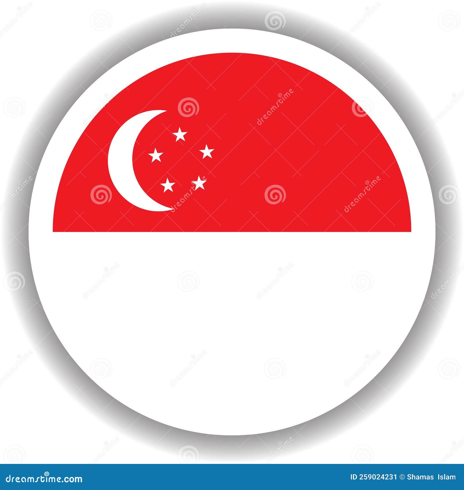 Singapore Flag Round Shape Vectors Stock Vector - Illustration of world ...