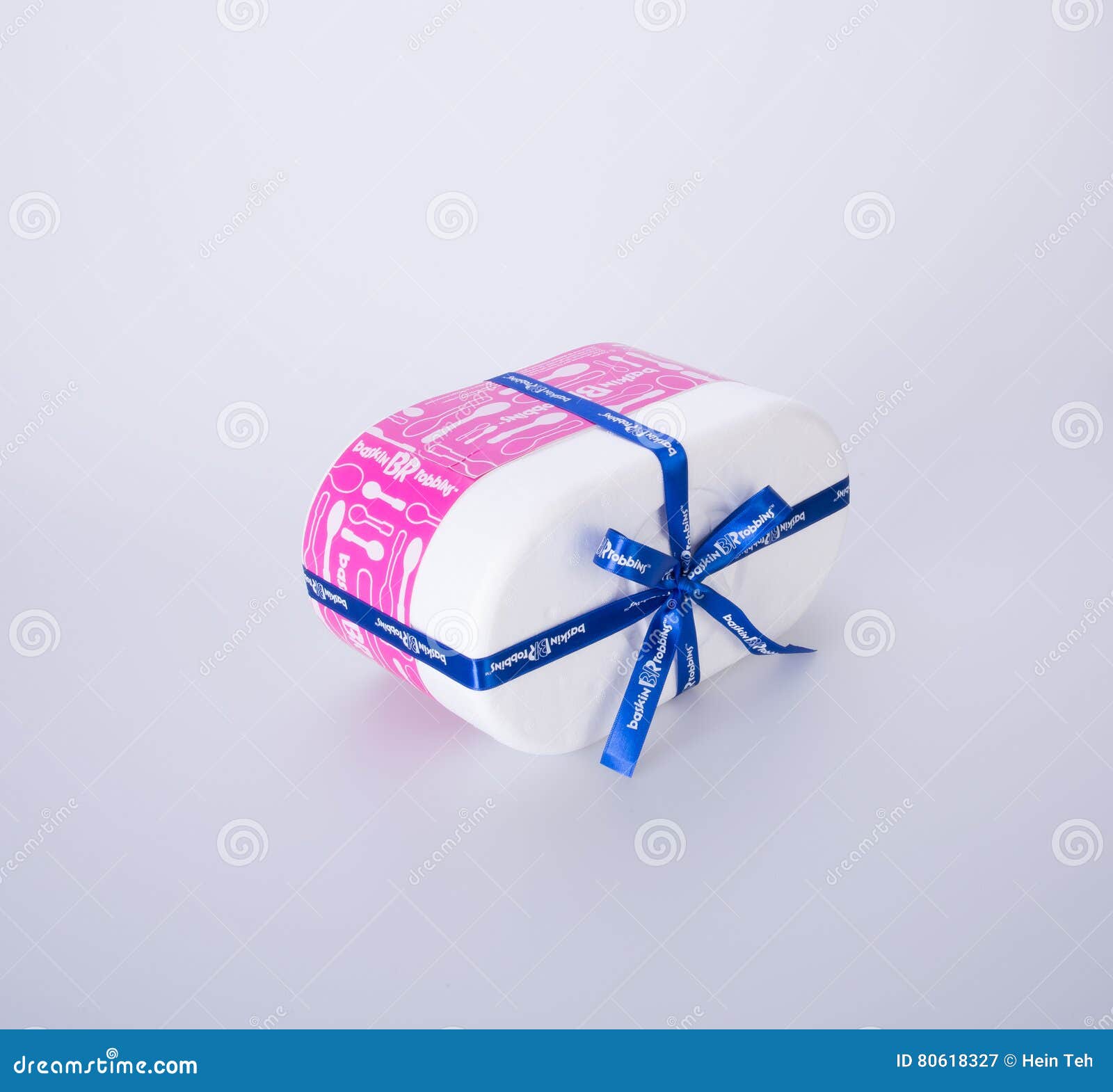 Singapore - Jan 04 2016 : Baskin Robbins Ice Cream Box on the Ba ...