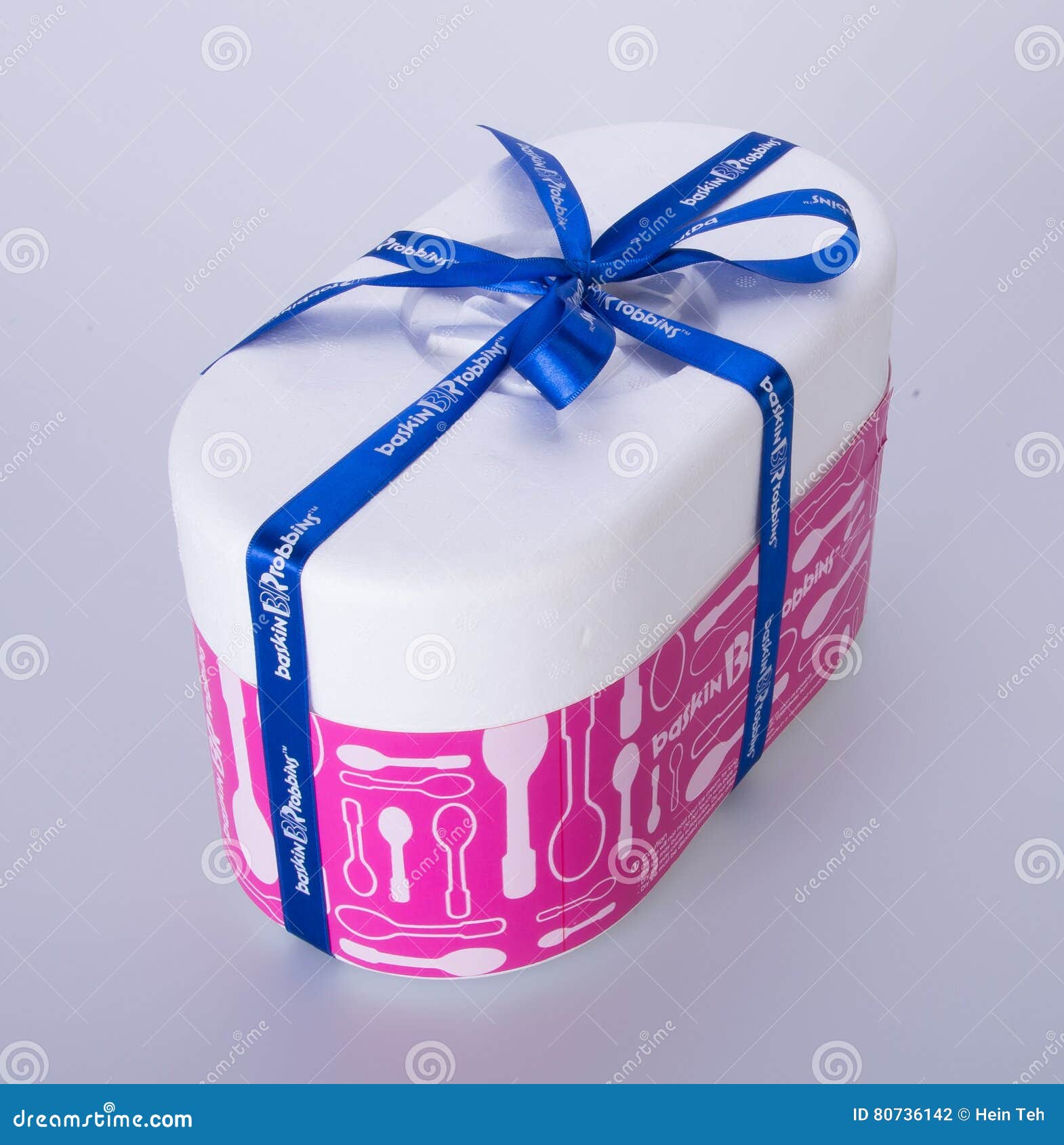 Singapore - Jan 04 2016 : Baskin Robbins Ice Cream Box on the Ba ...