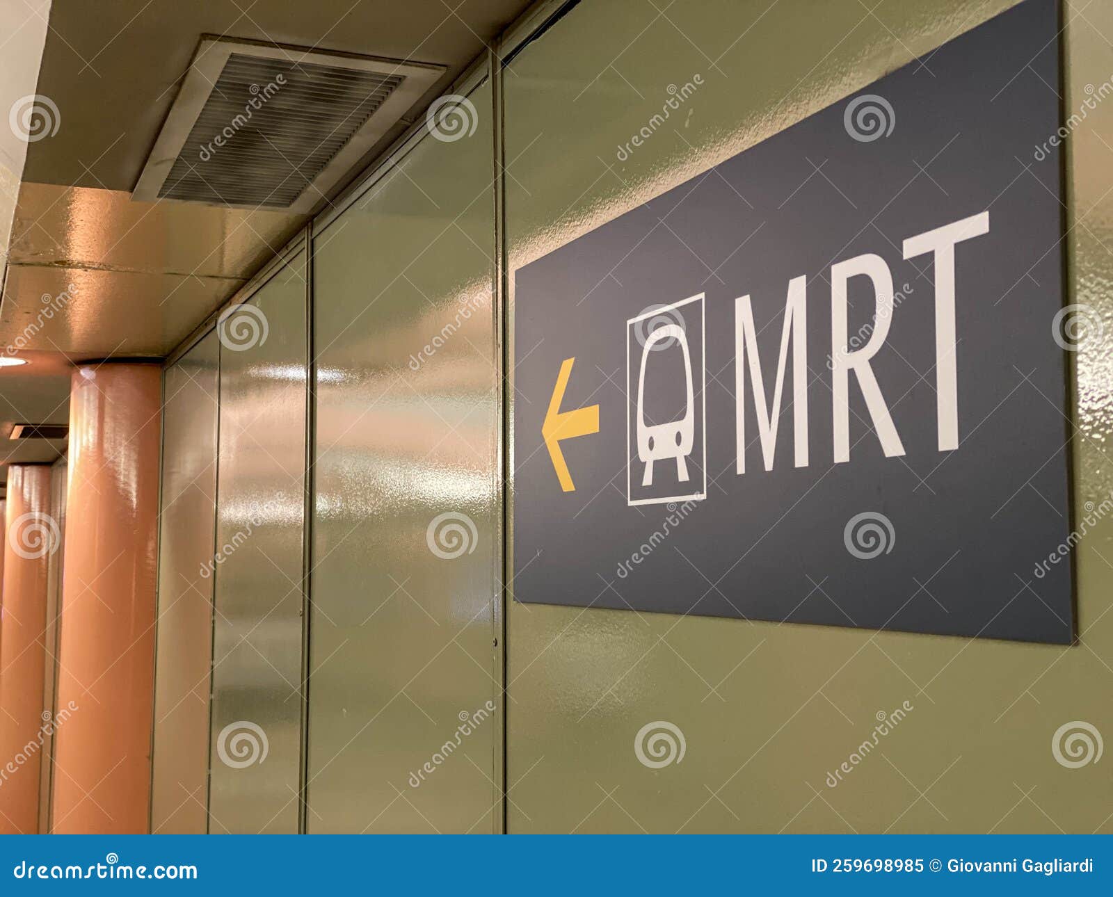 Singapore - January 2, 2020: MRT Singapore Subway System. MRT is a ...
