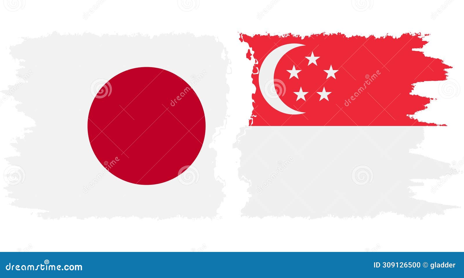 Singapore and Japan Grunge Flags Connection Vector Stock Vector ...