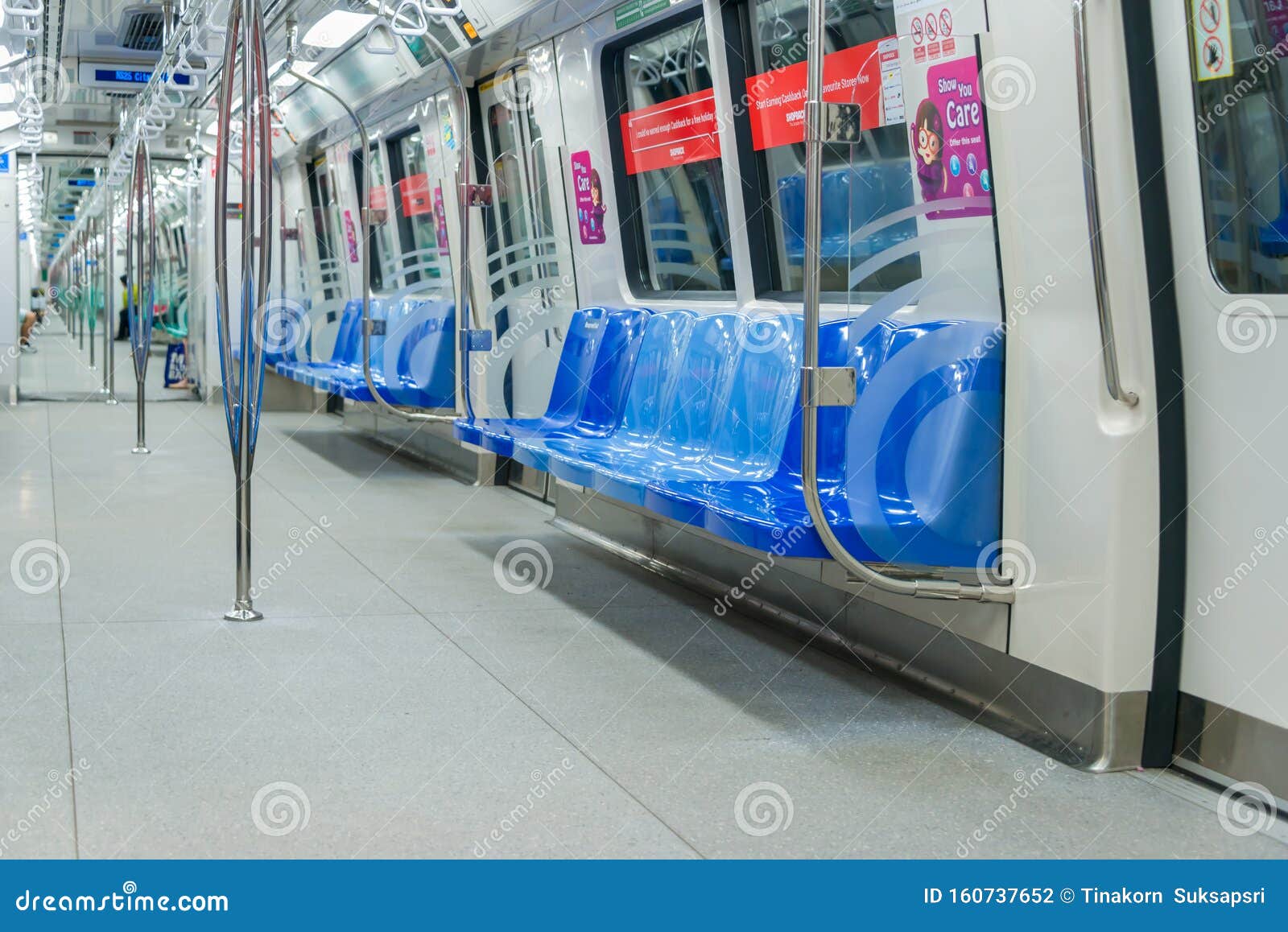 Cabin Interior of MRT Train. the Mass Rapid Transit or MRT in Singapore ...