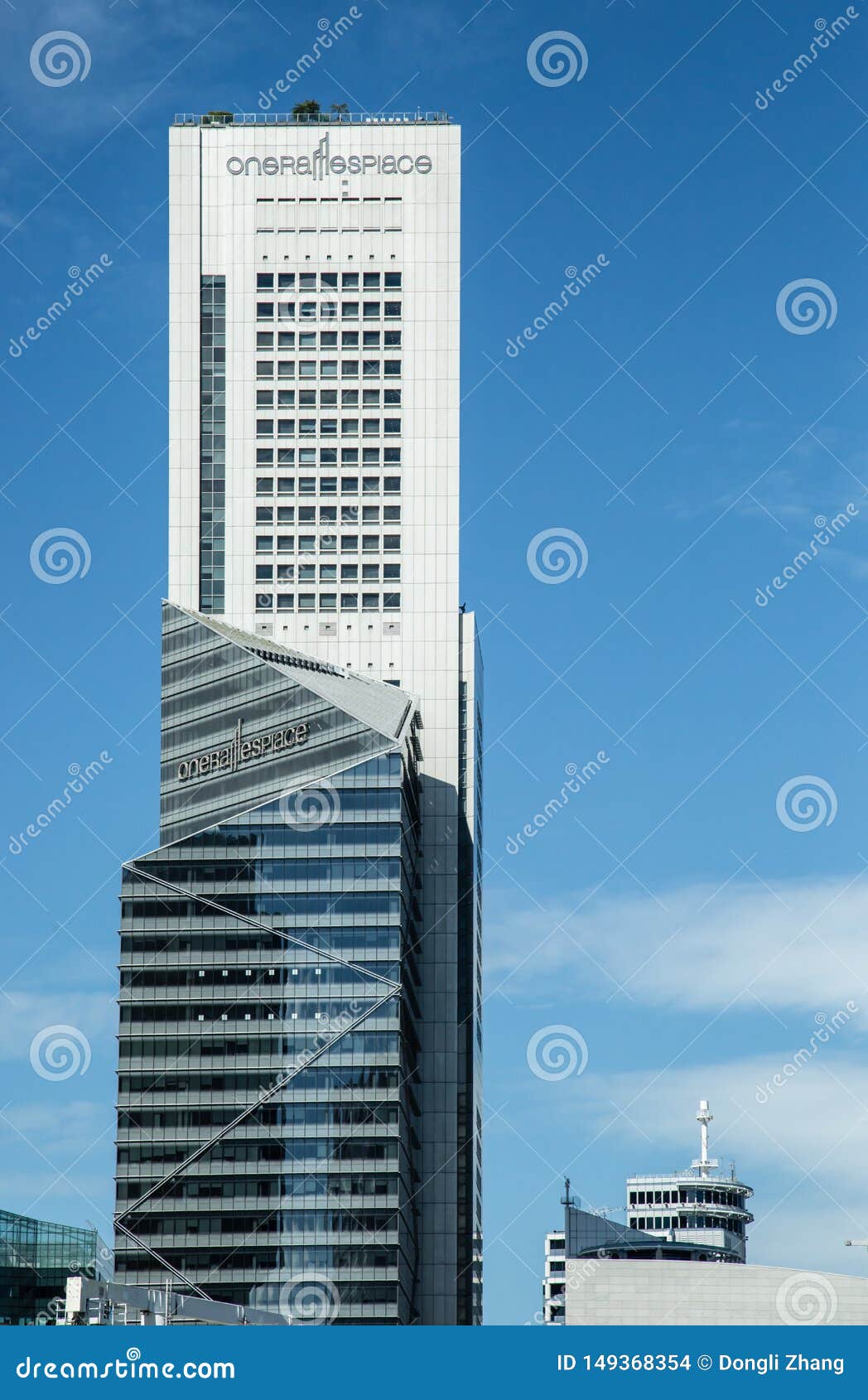 SINGAPORE-JUN 3 2017:one Raffles Place Building Tower in the Sky ...